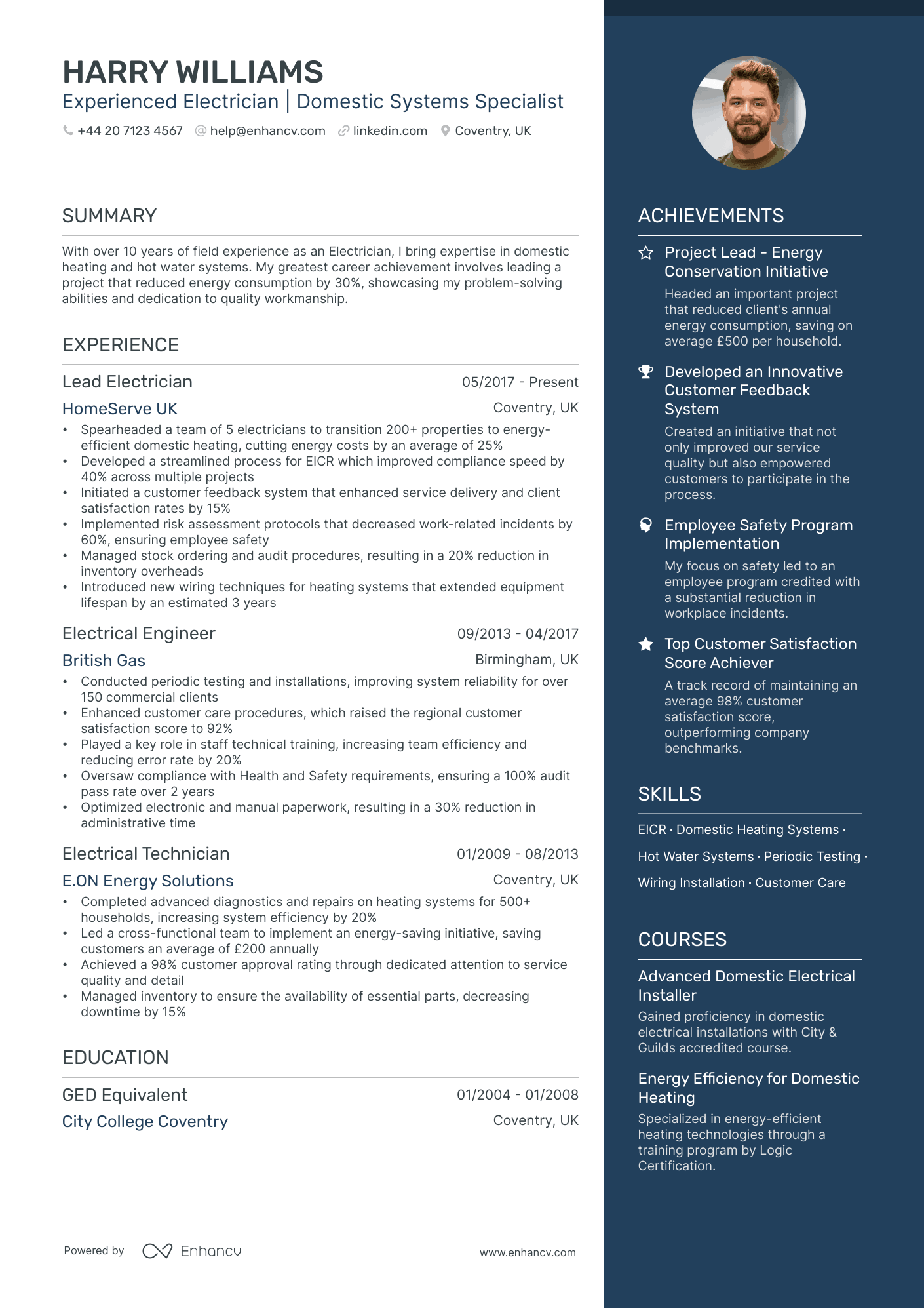 Electrician CV Examples & Guide for 2025