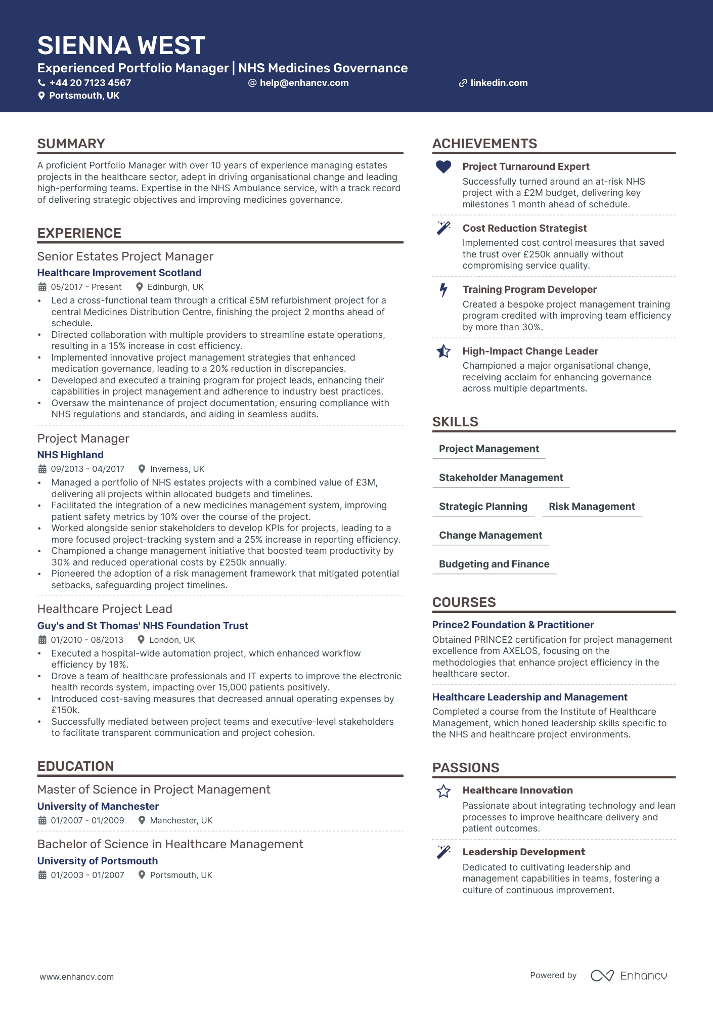 Portfolio Manager CV Examples & Guide for 2025