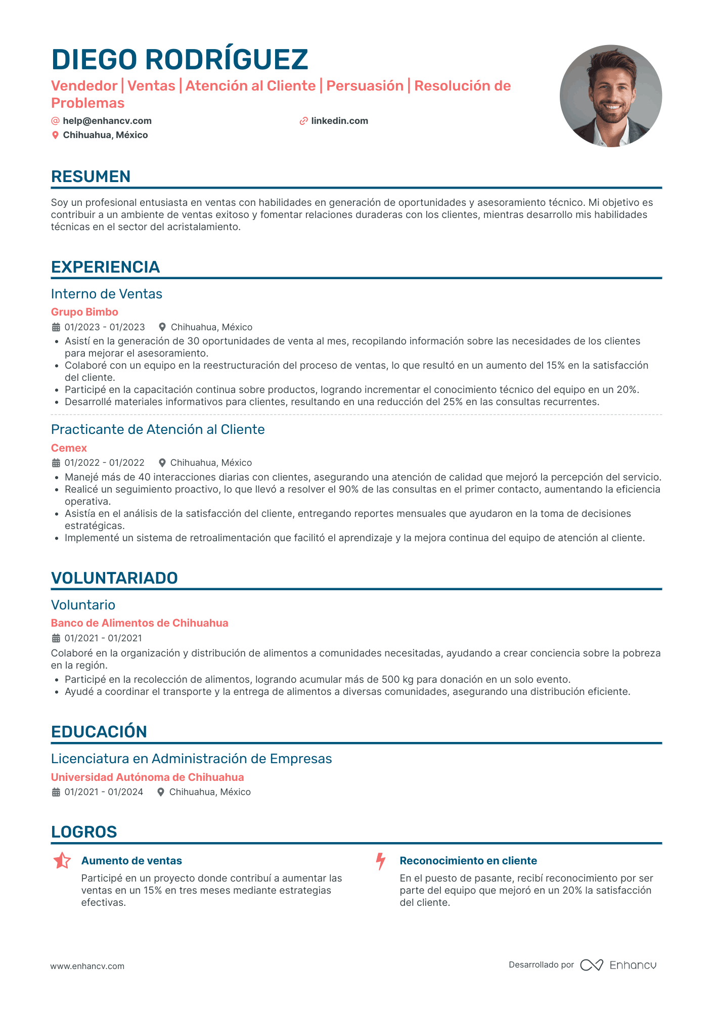 Currículum de Vendedor: Ejemplos Con y Sin Experiencia