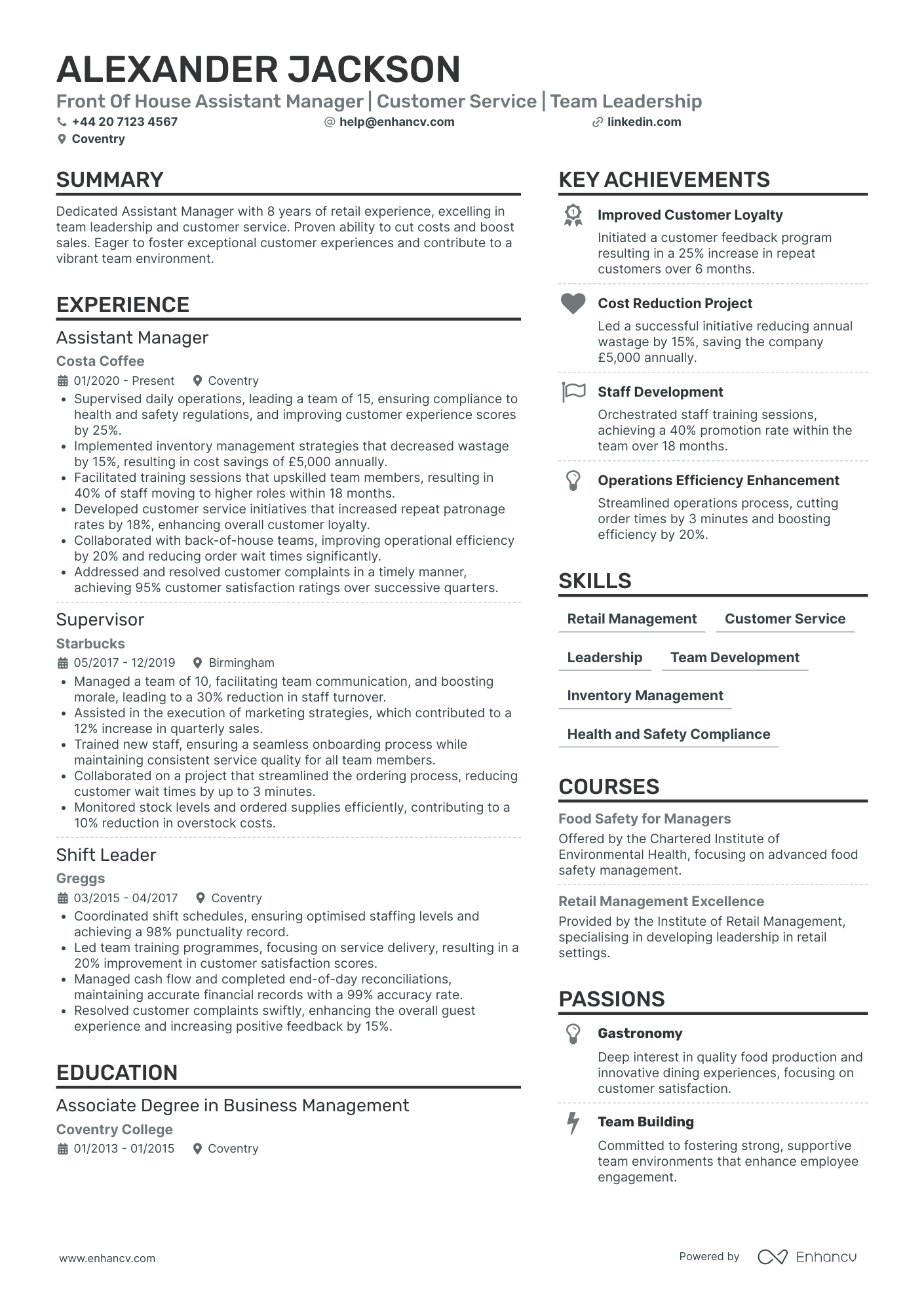 Retail Assistant Manager CV Examples & Guide for 2026
