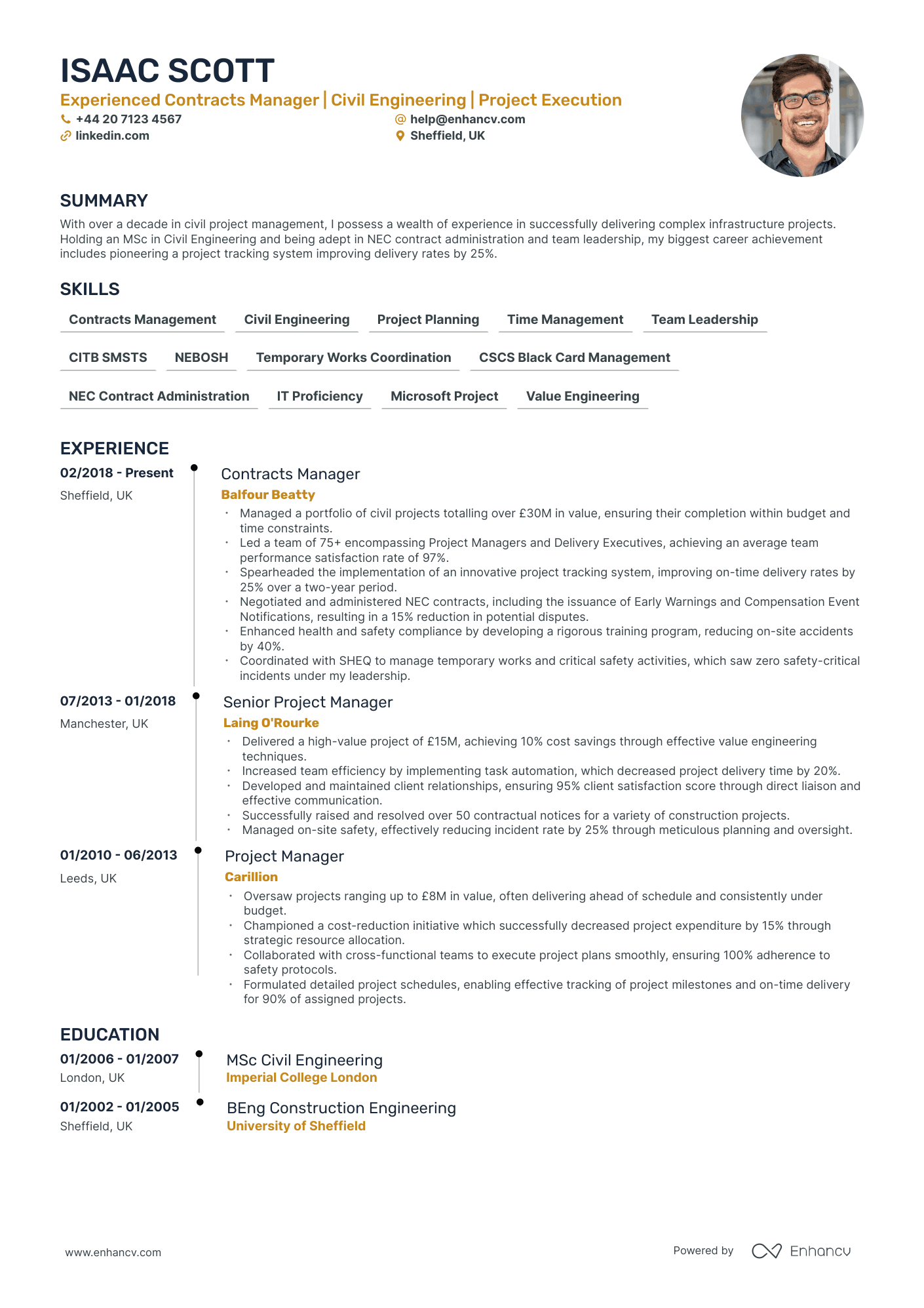 Contracts Manager CV Examples & Guide for 2025
