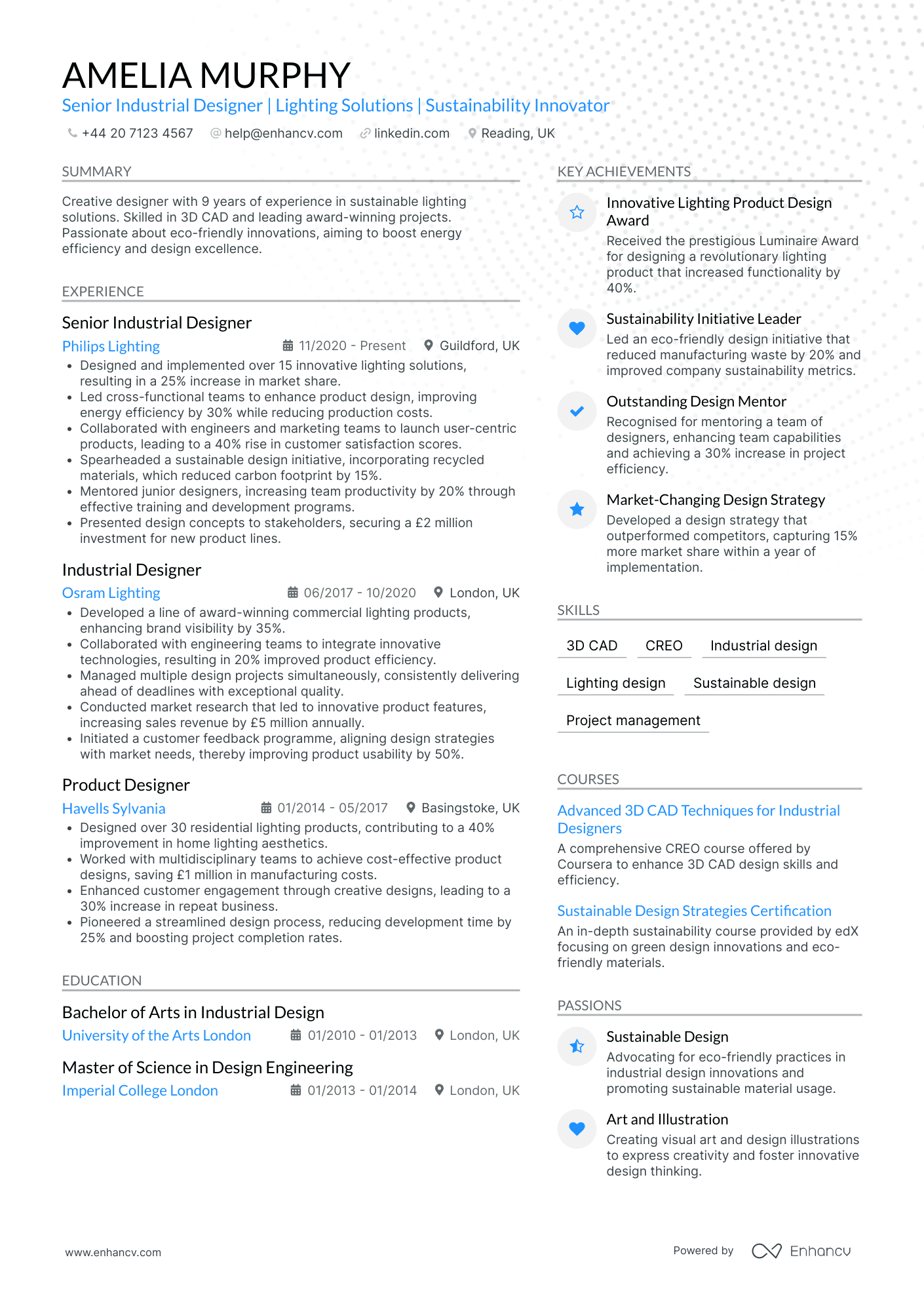 Industrial Design CV Examples & Guide for 2026
