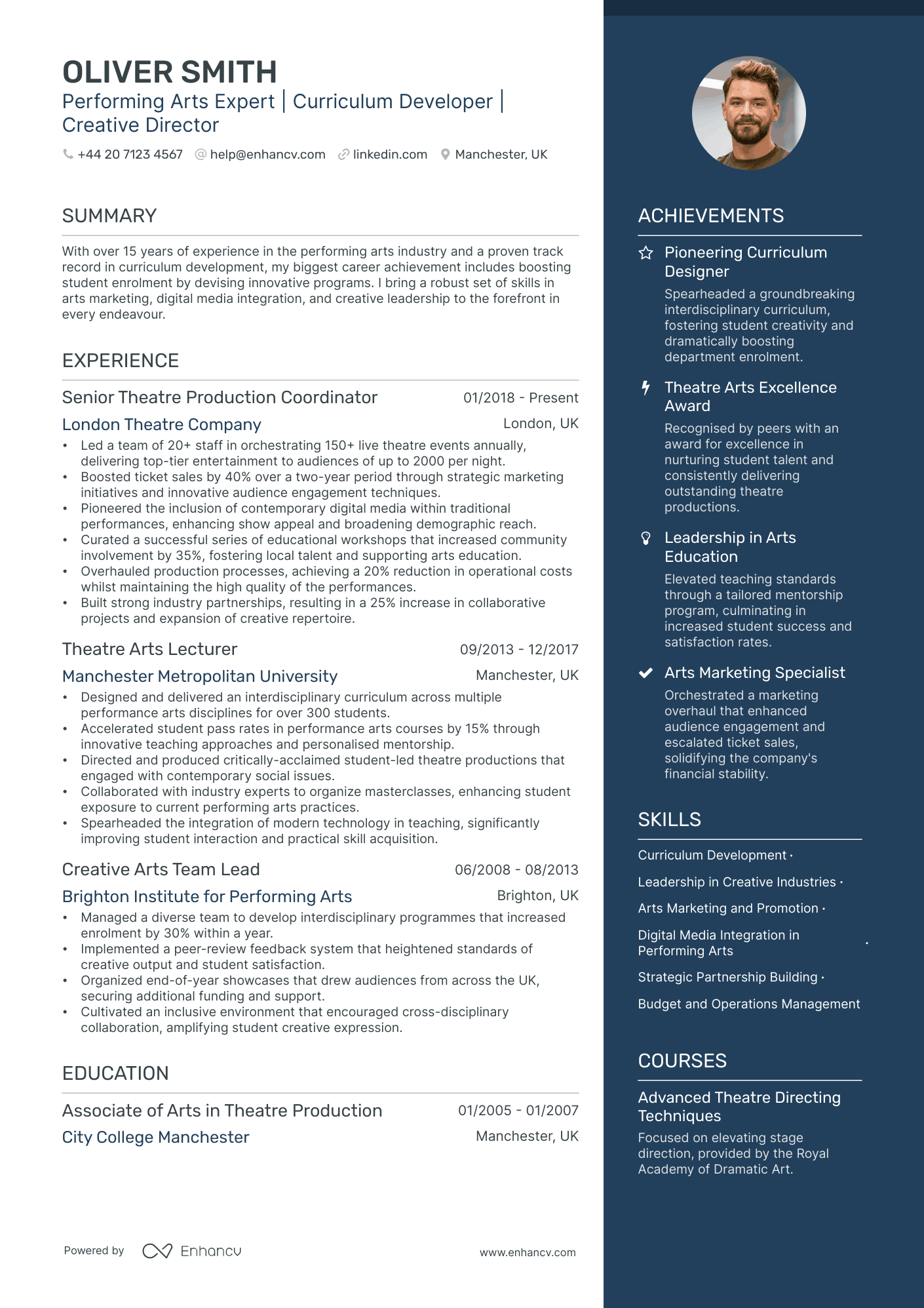 Performing Arts CV Examples & Guide for 2025