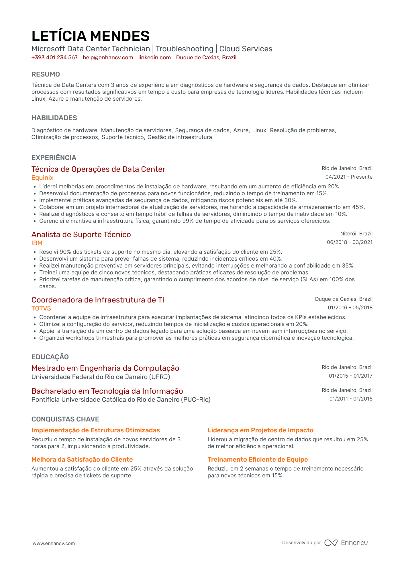 12 Exemplos de Currículo para Técnico de Informática que Conseguiram ...