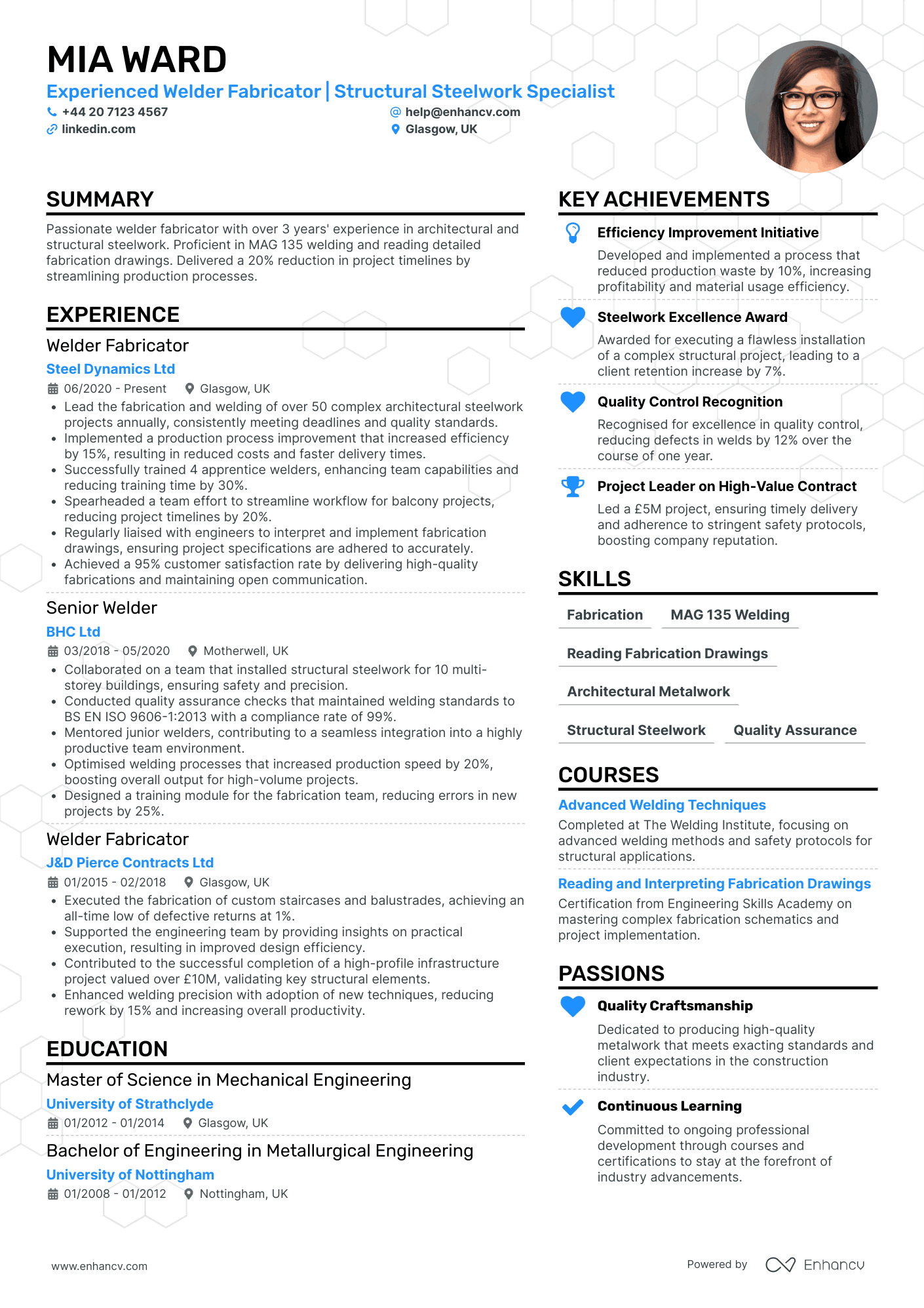 Welder CV Examples & Guide for 2026