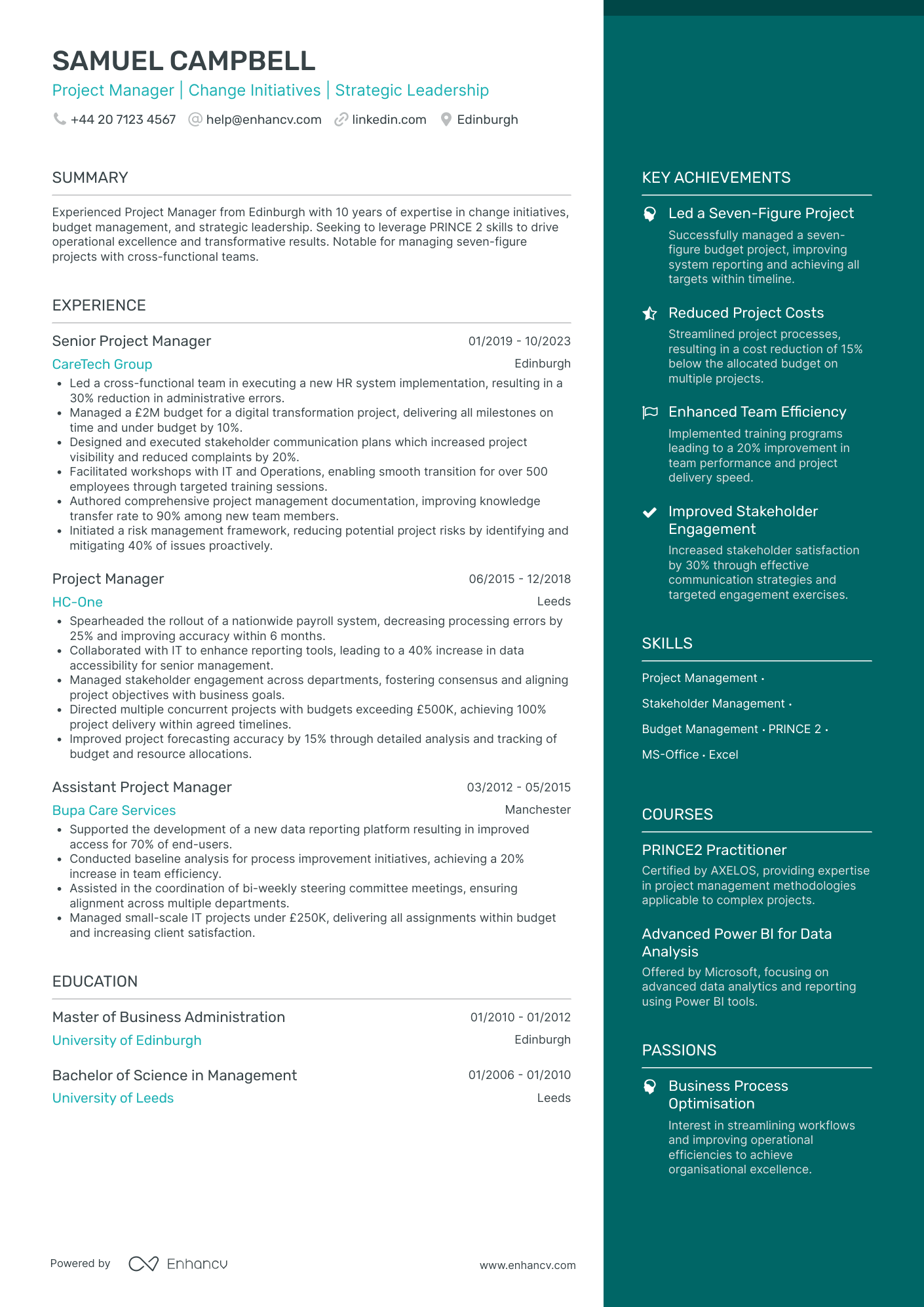 Power Bi CV Examples & Guide for 2026
