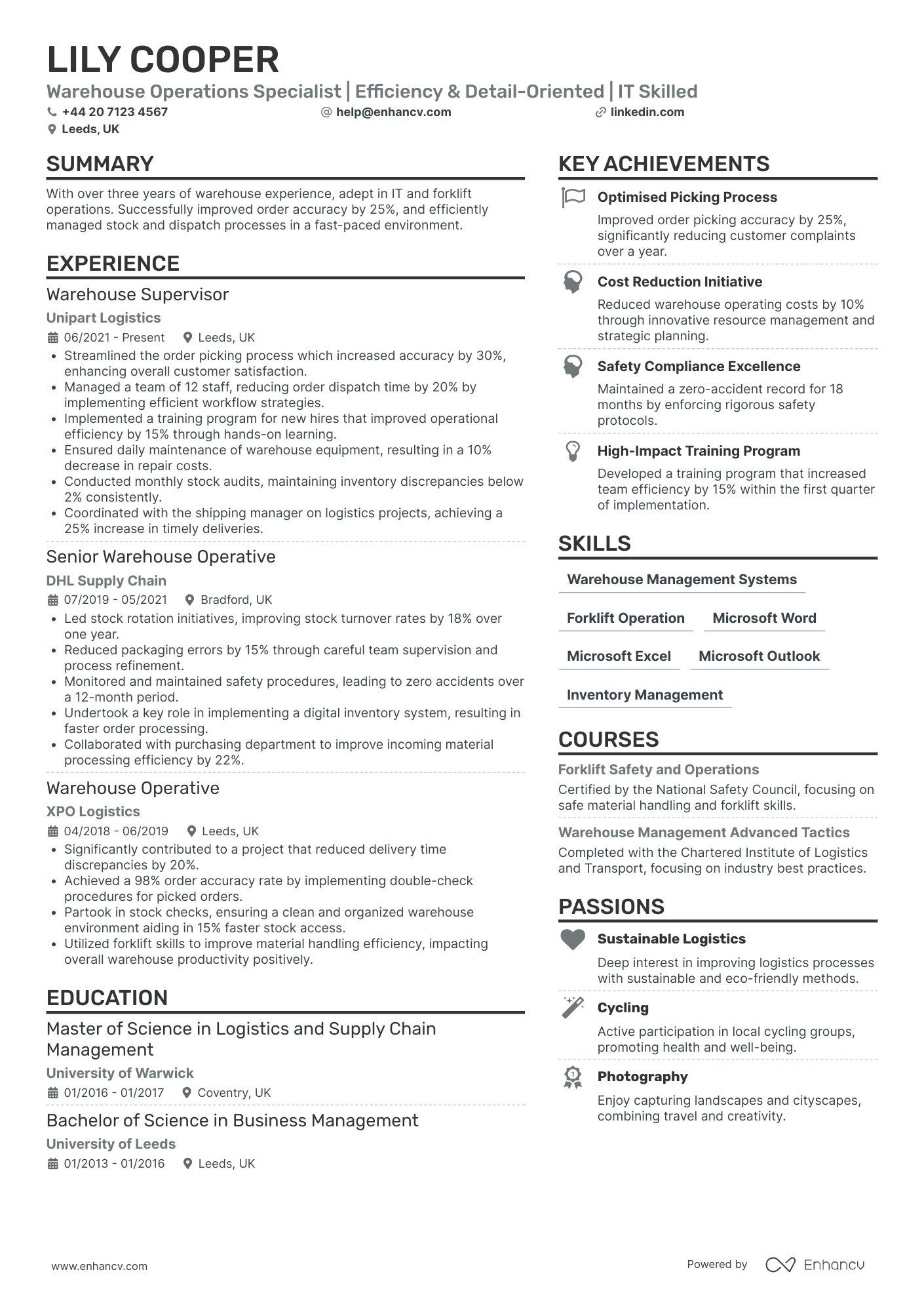 Warehouse CV Examples & Guide for 2026