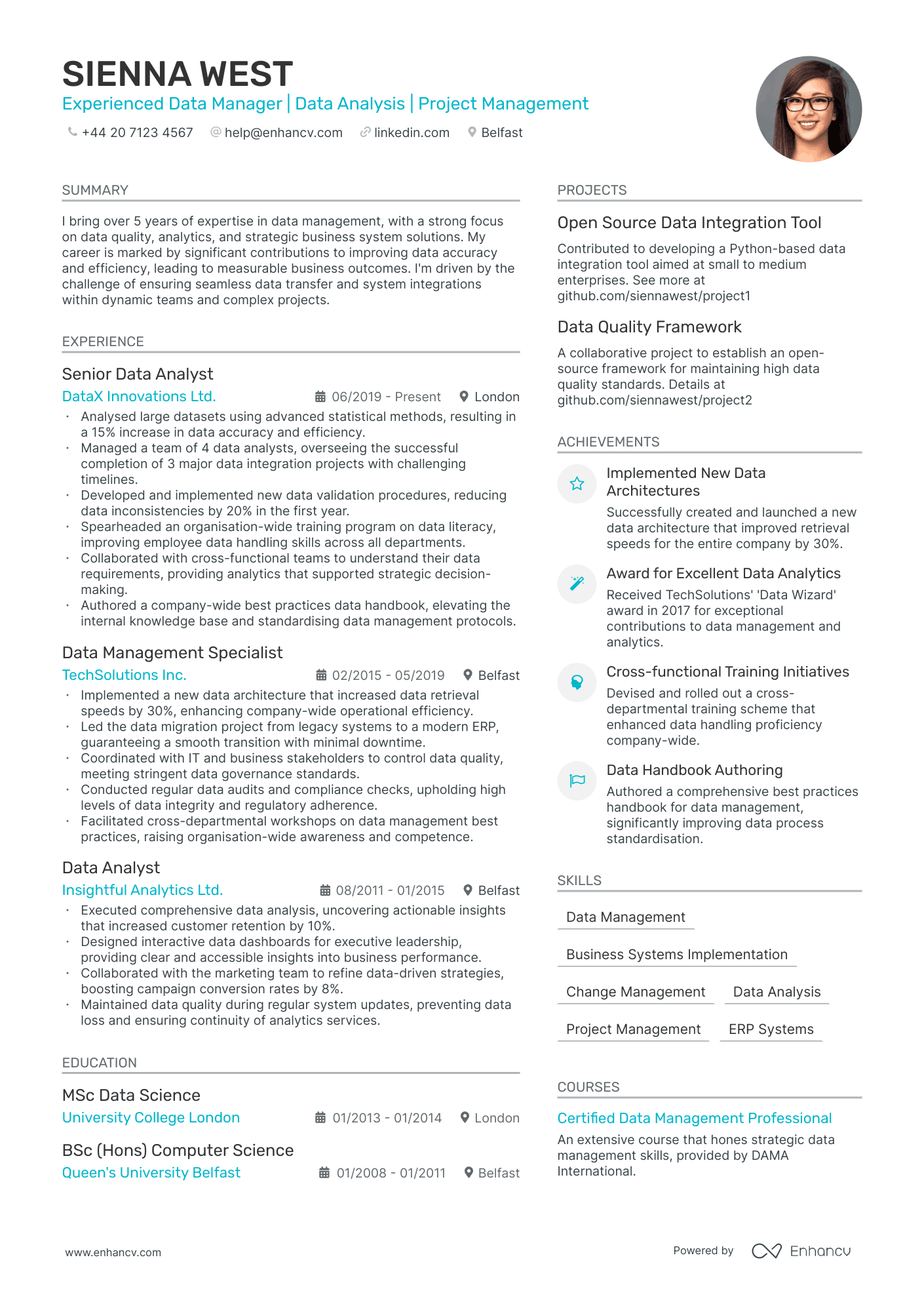 Data Manager CV Examples & Guide for 2025