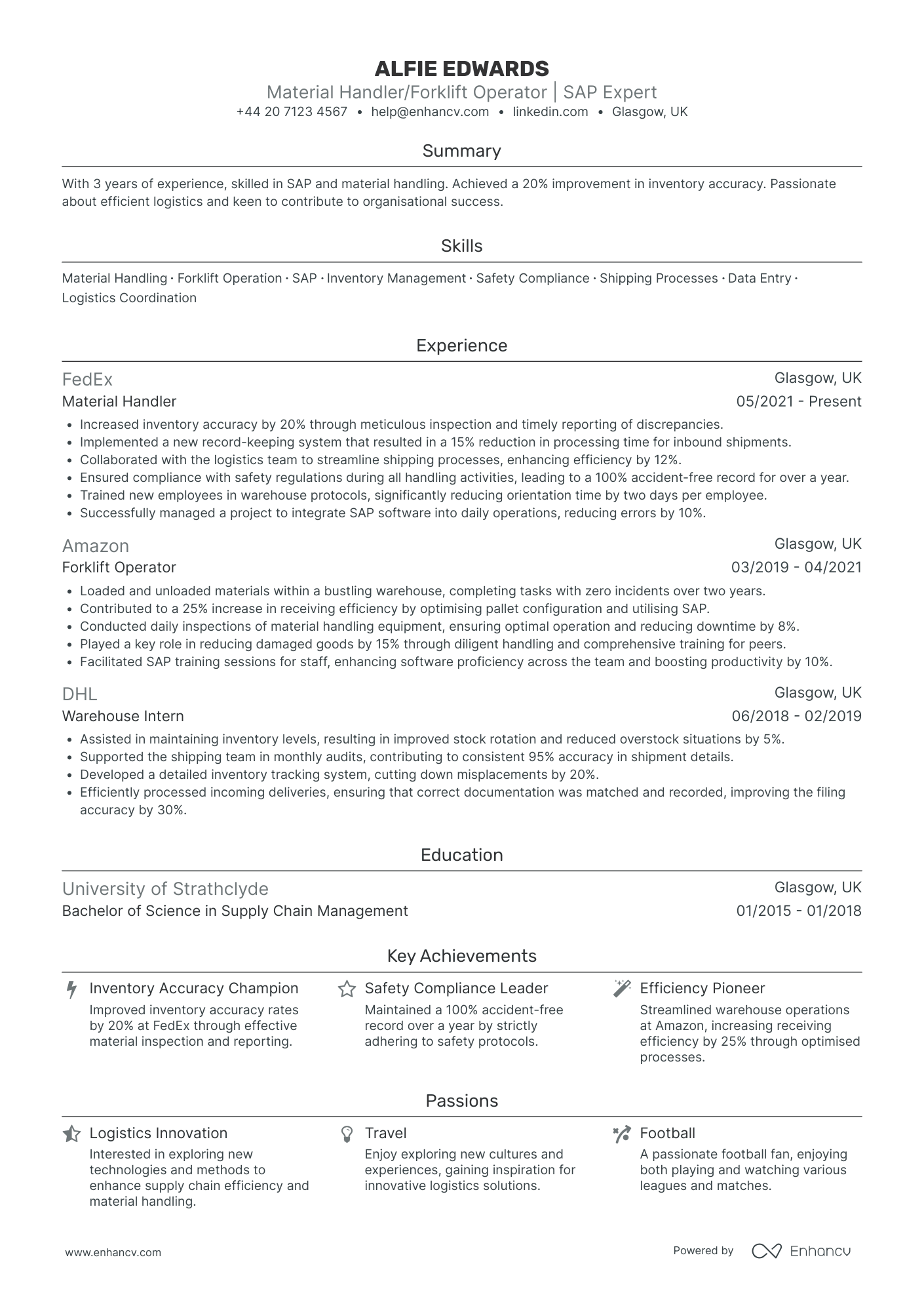 Forklift Operator CV Examples & Guide for 2026