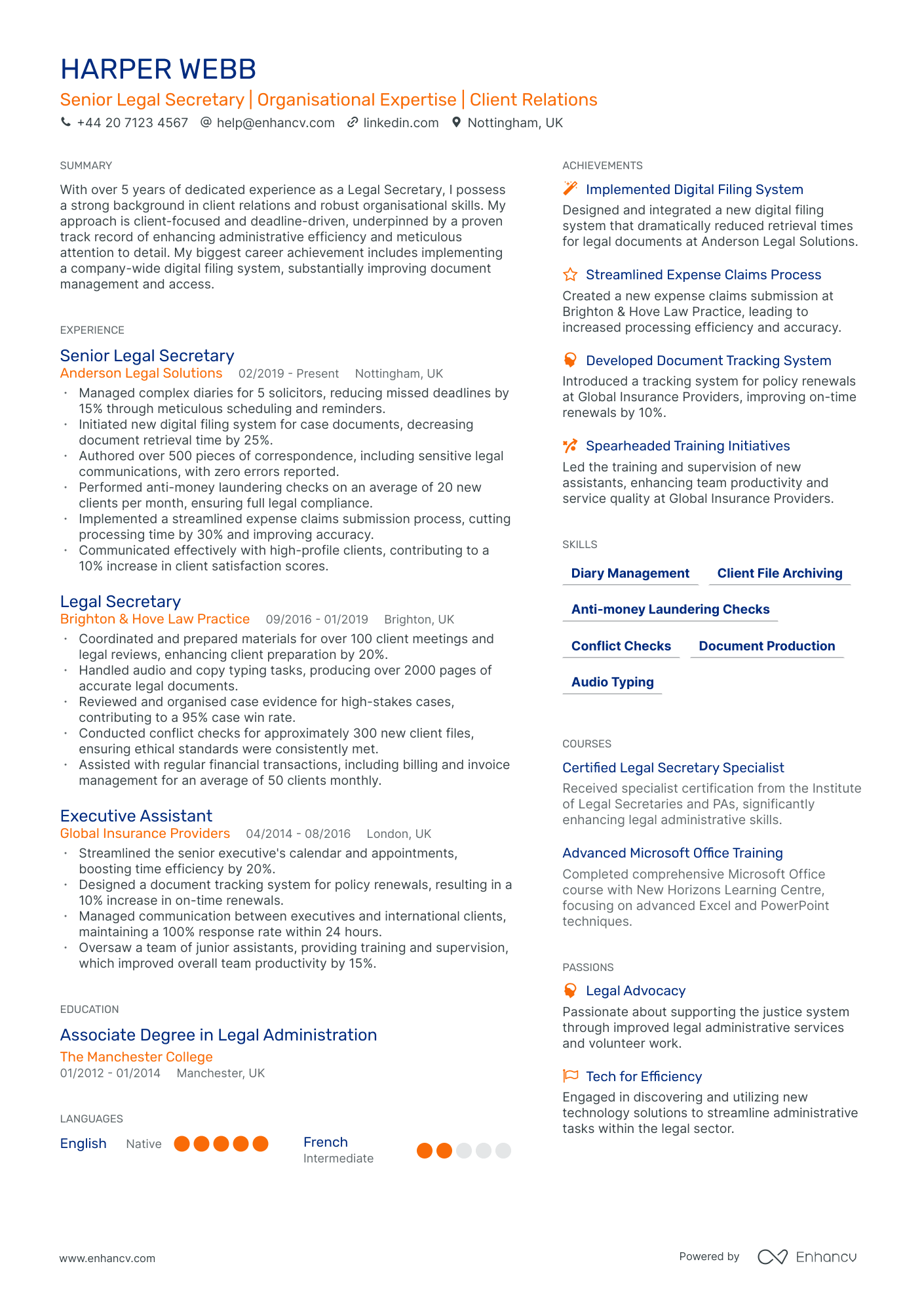 Legal Secretary CV Examples & Guide for 2025