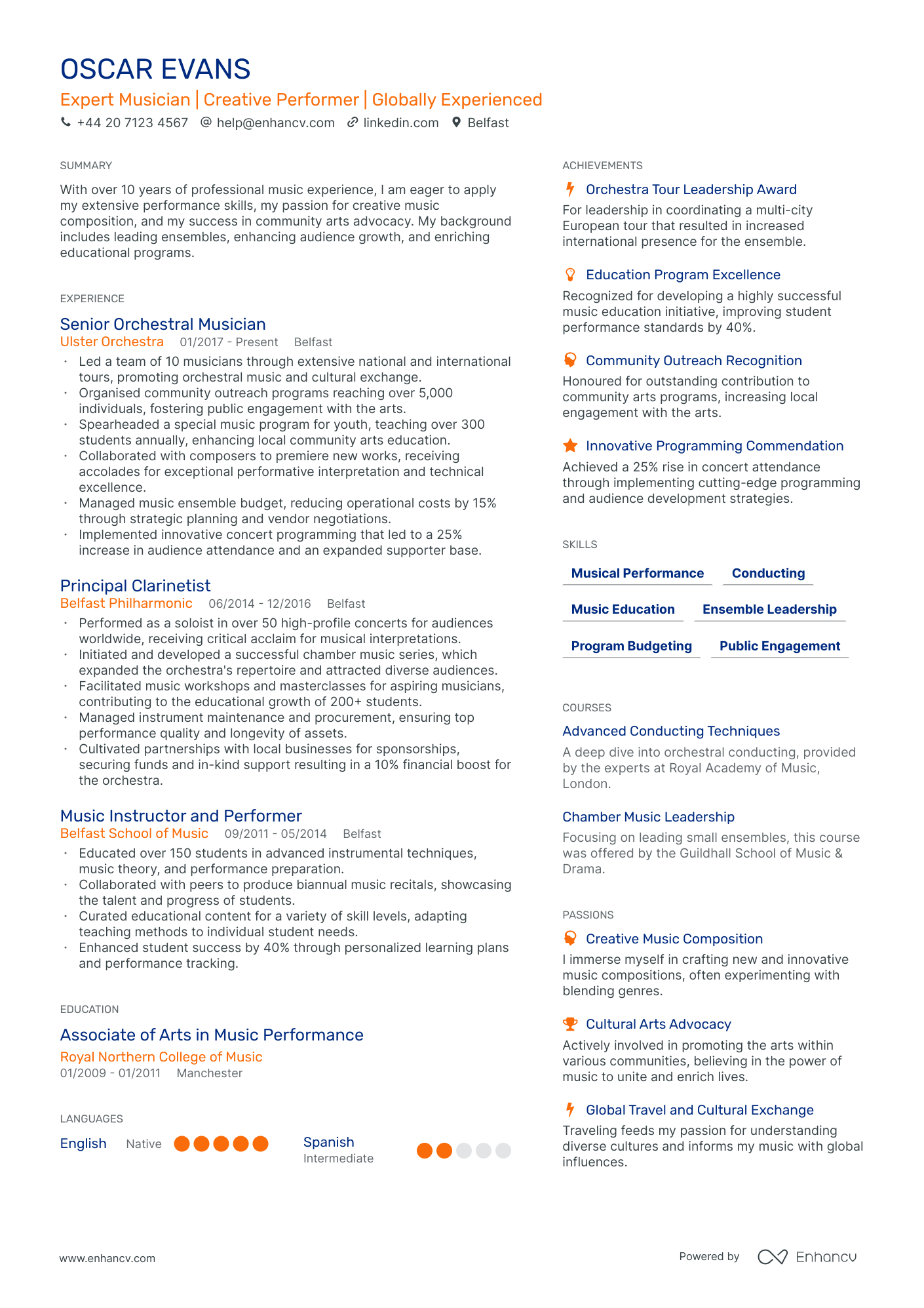 Musician CV Examples & Guide for 2025