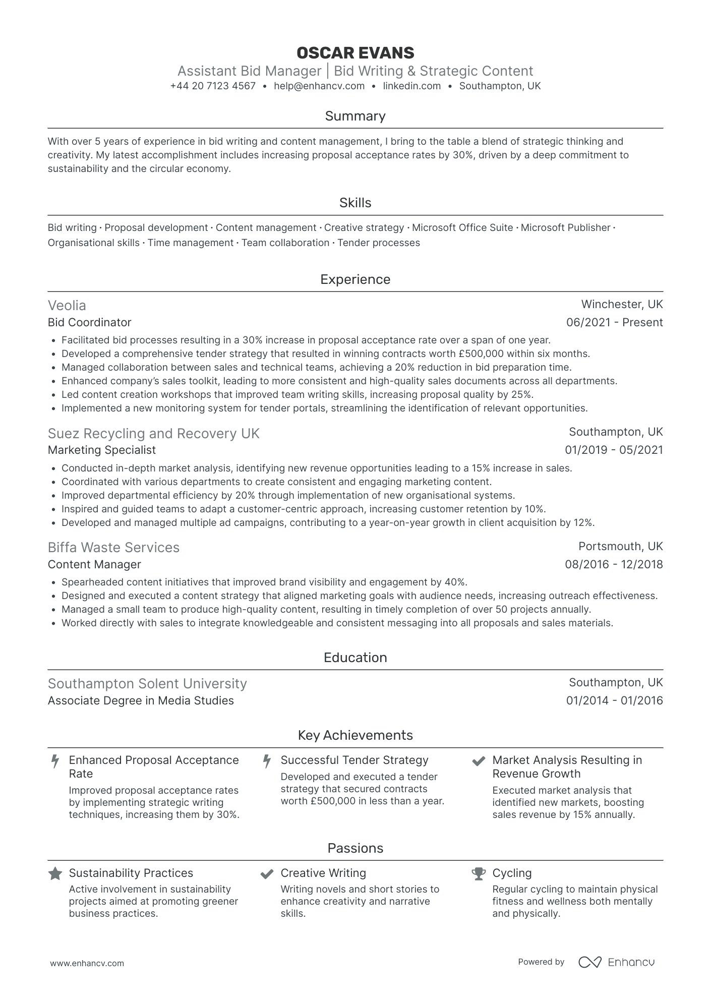 Bid Manager CV Examples & Guide for 2026
