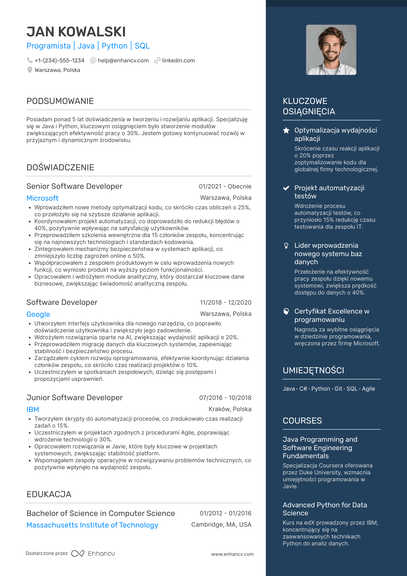 AI CV Builder | Najlepszy GPT AI CV Maker | Enhancv