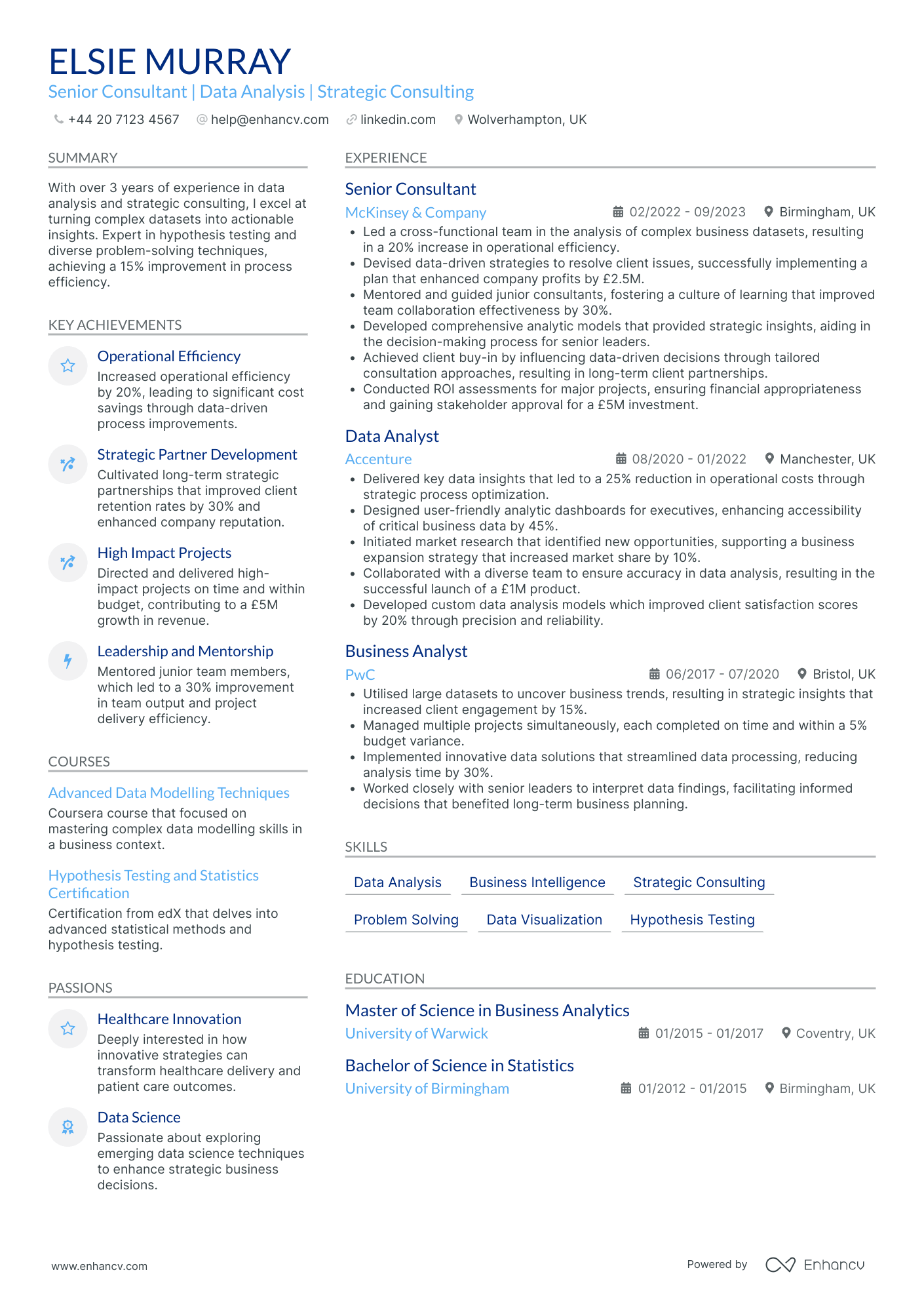 Senior Data Analyst CV Examples & Guide for 2026