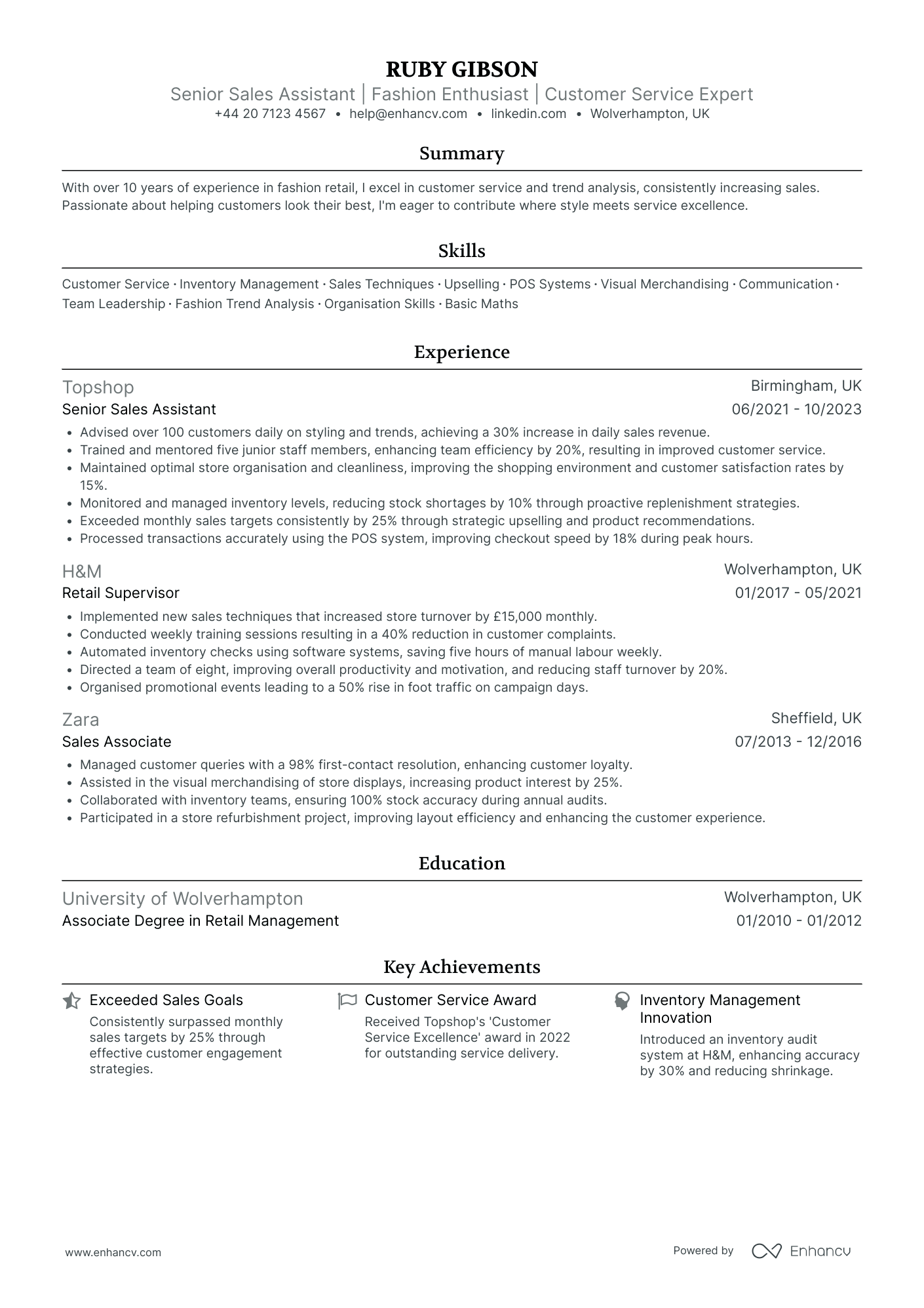 Shop Assistant CV Examples & Guide for 2026