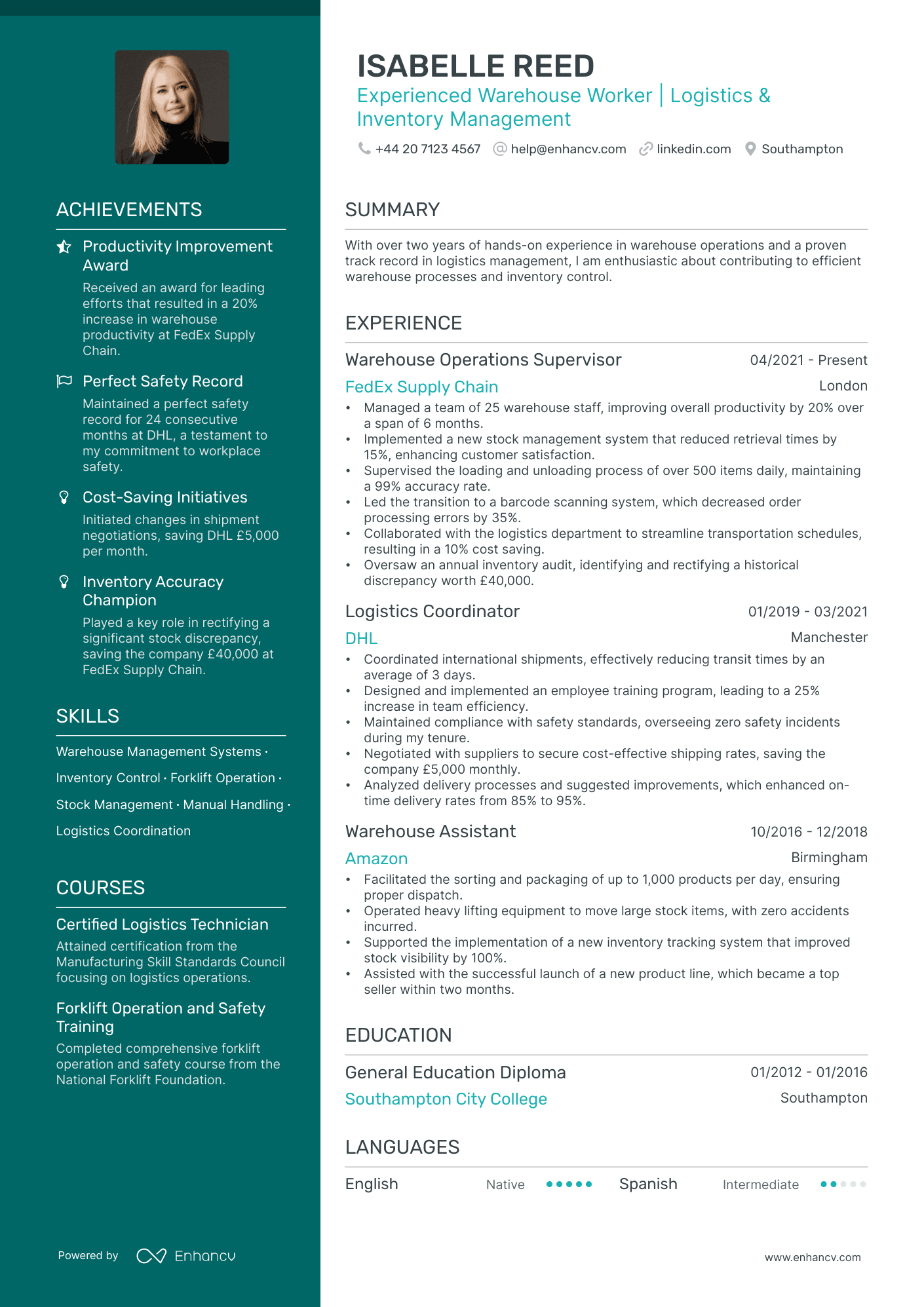 Warehouse Worker CV Examples & Guide for 2025
