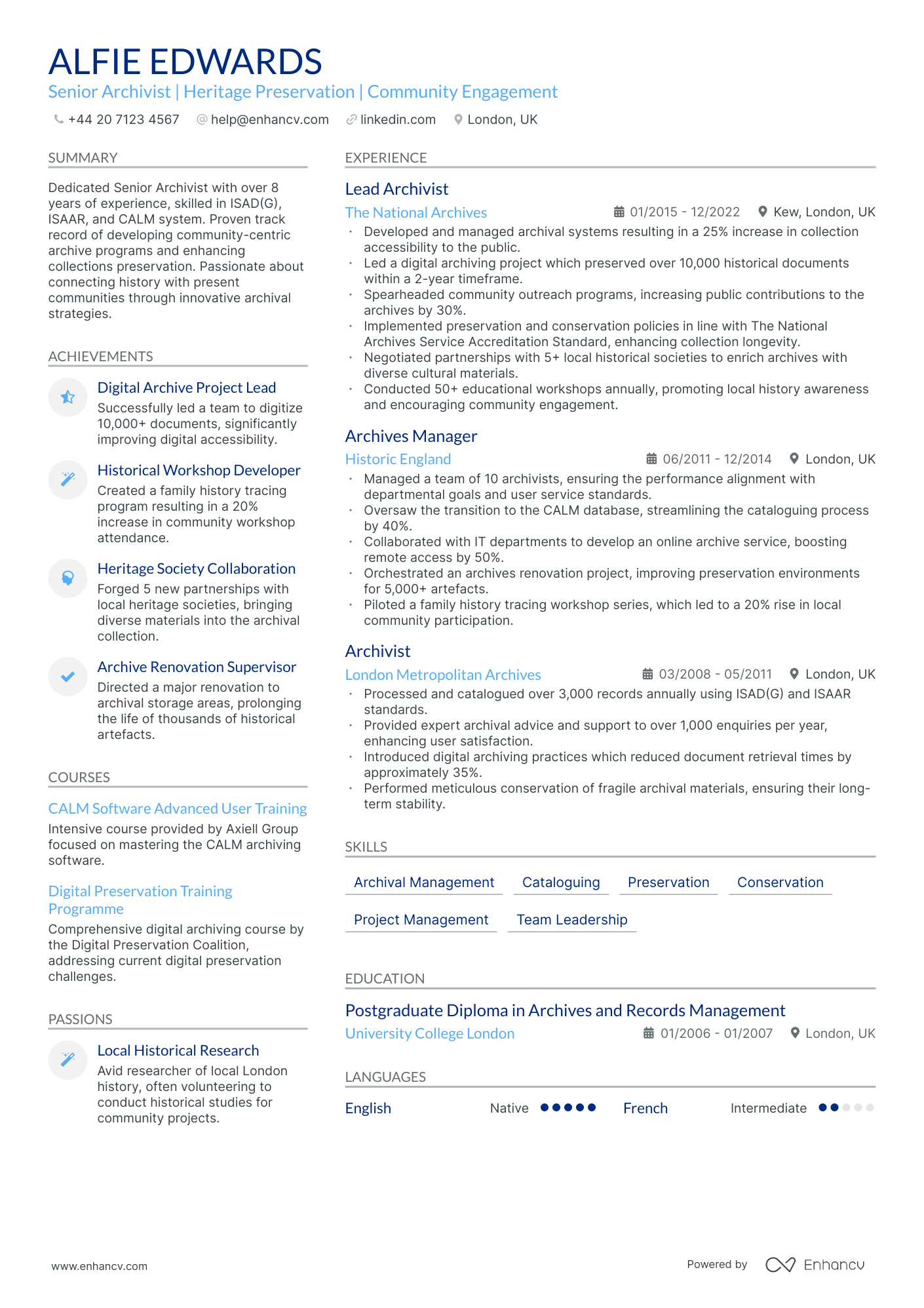 Archivist CV Examples & Guide for 2025