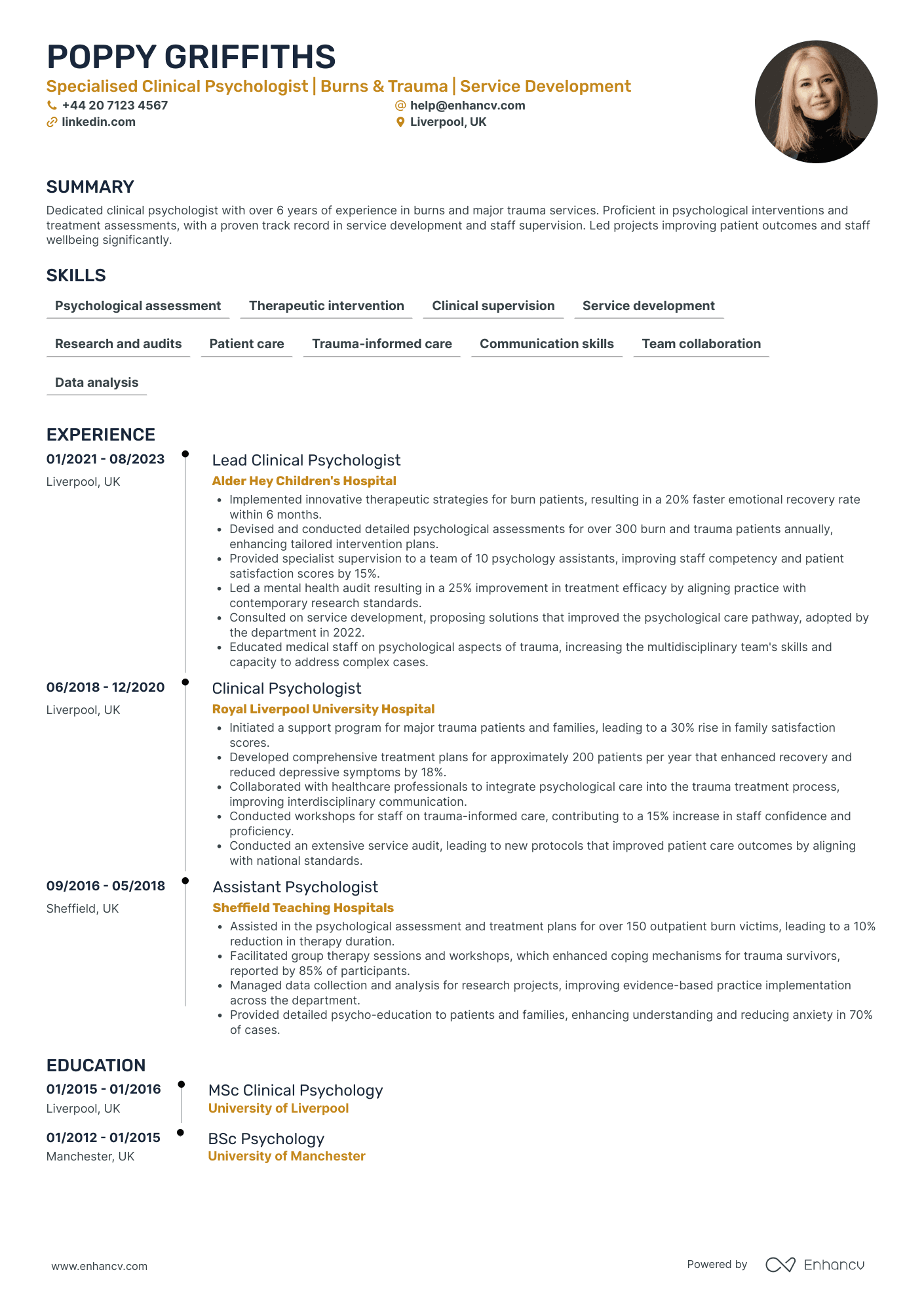 Psychologist CV Examples & Guide for 2026