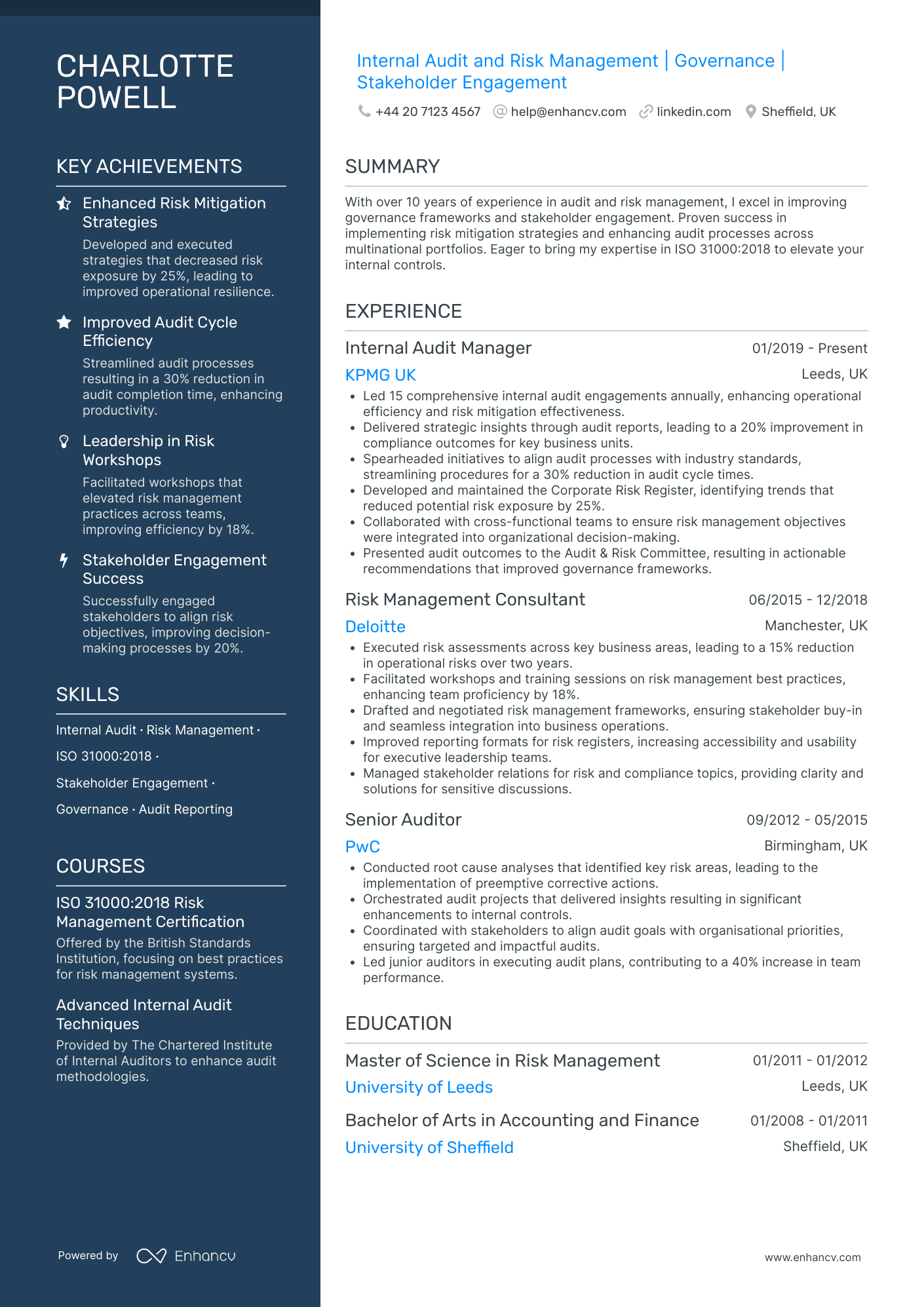 Audit Manager CV Examples & Guide for 2026