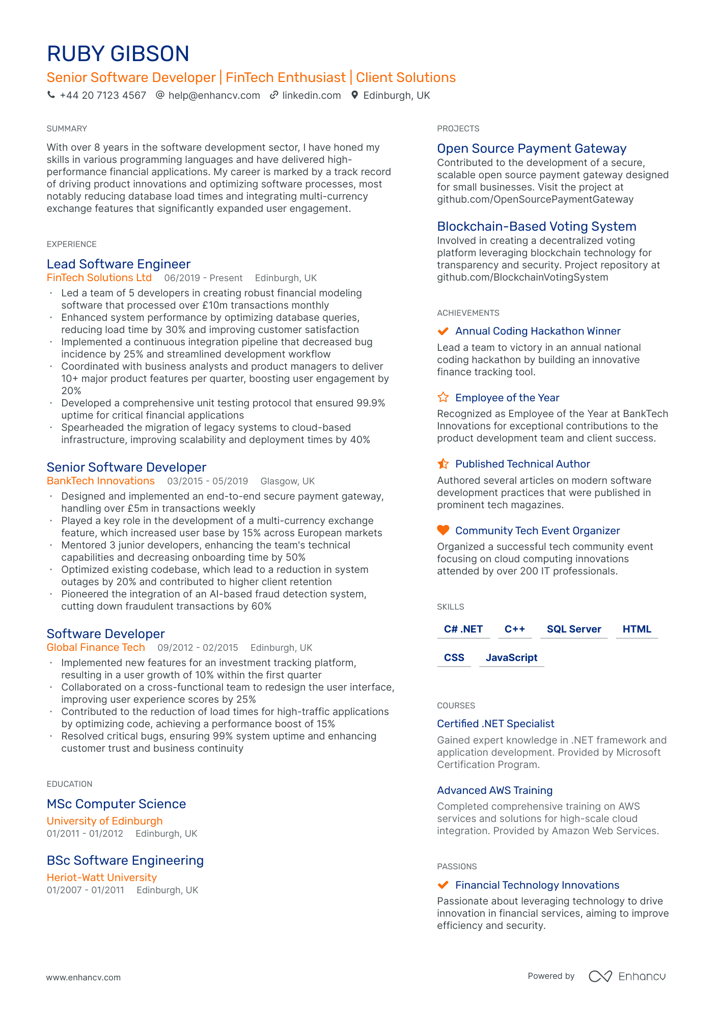 Software Developer CV Examples & Guide for 2025