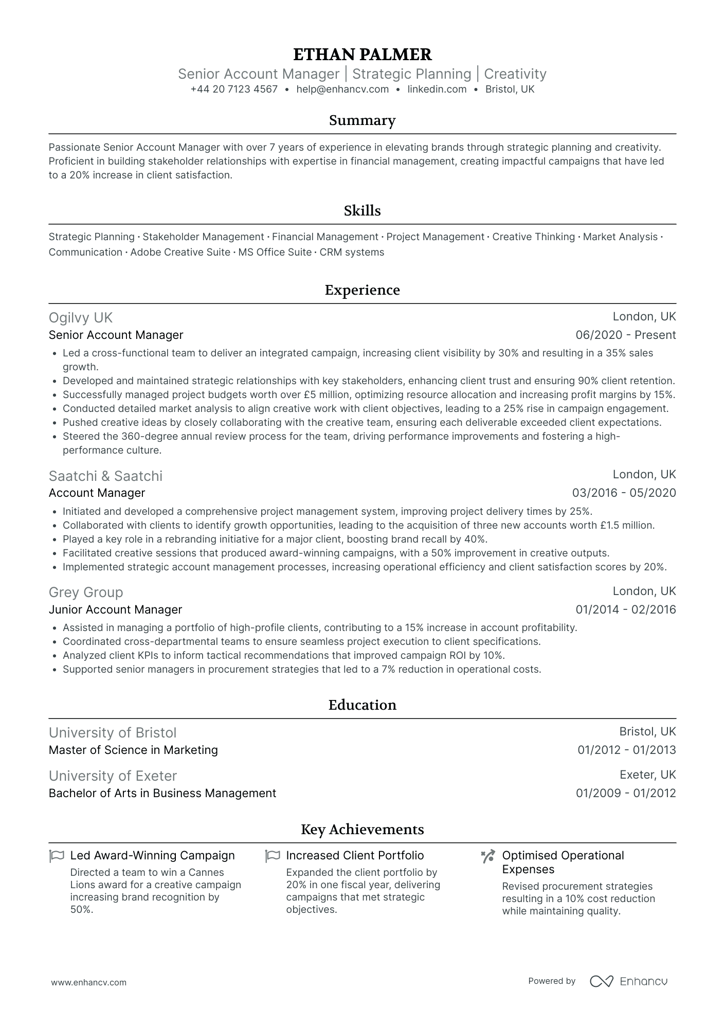 Account Manager CV Examples & Guide for 2026