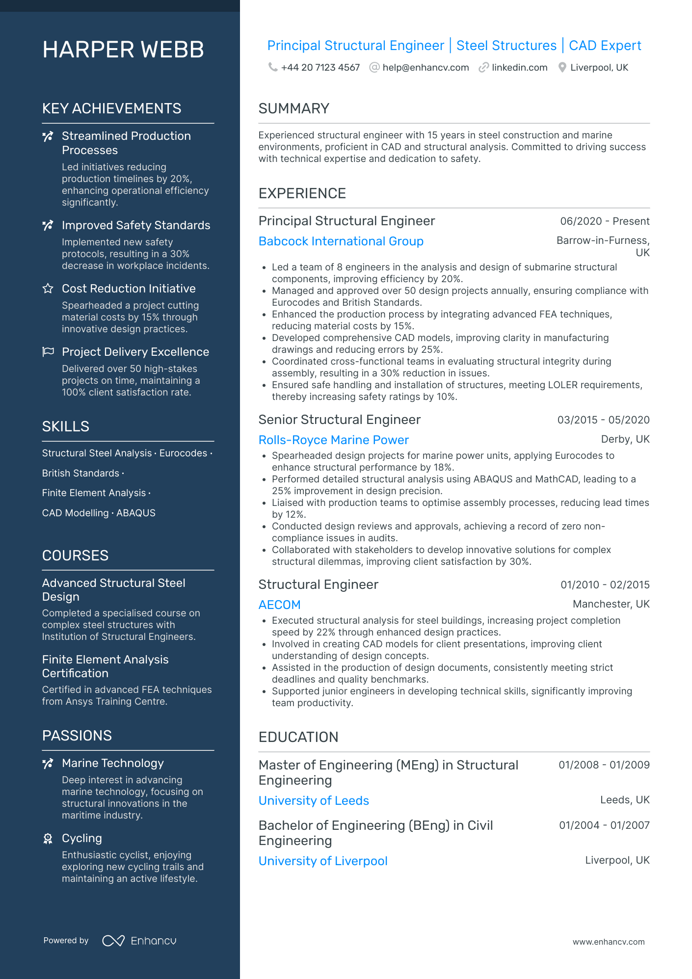 Structural Engineer CV Examples & Guide for 2026