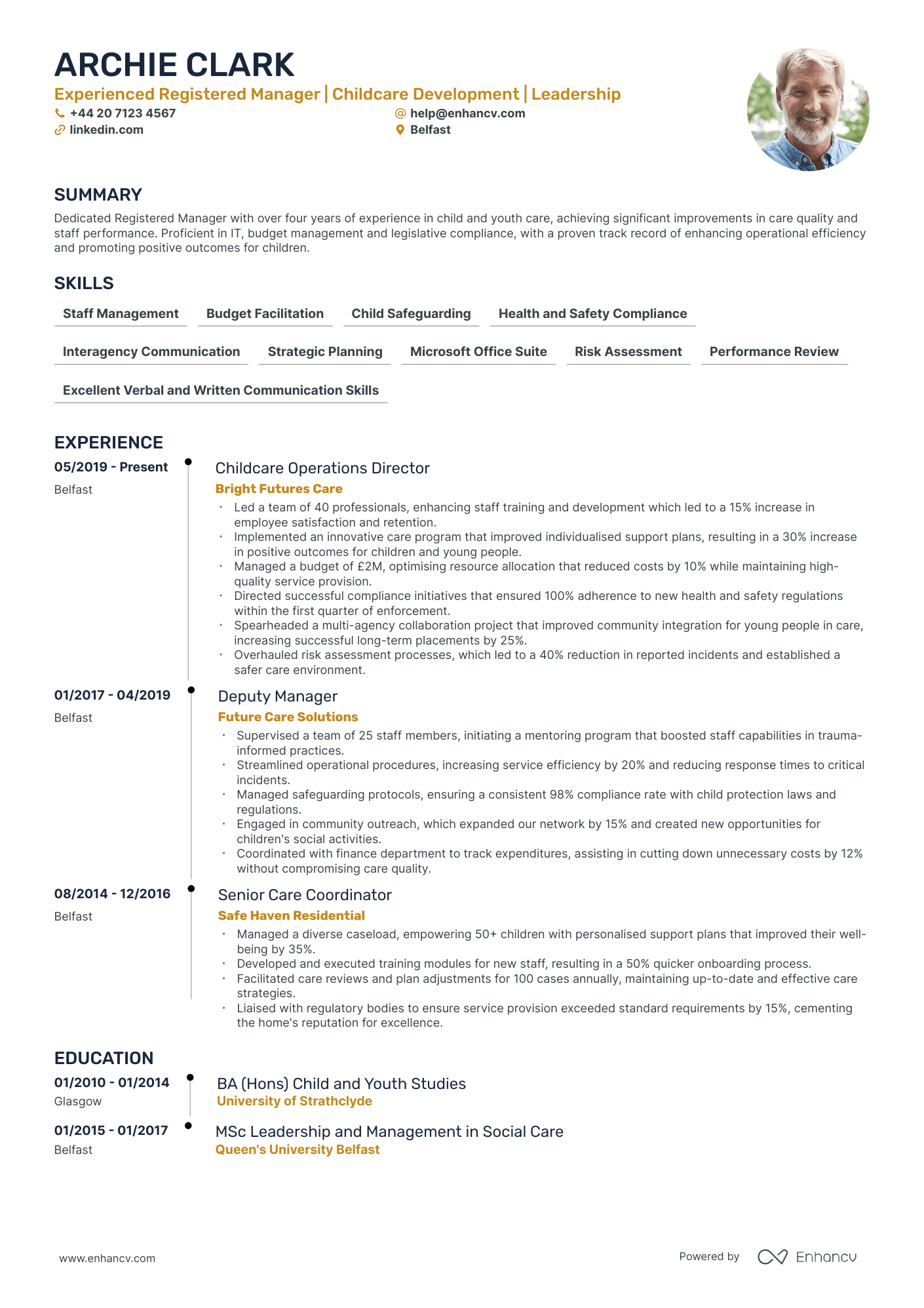 Care Manager CV Examples & Guide for 2025