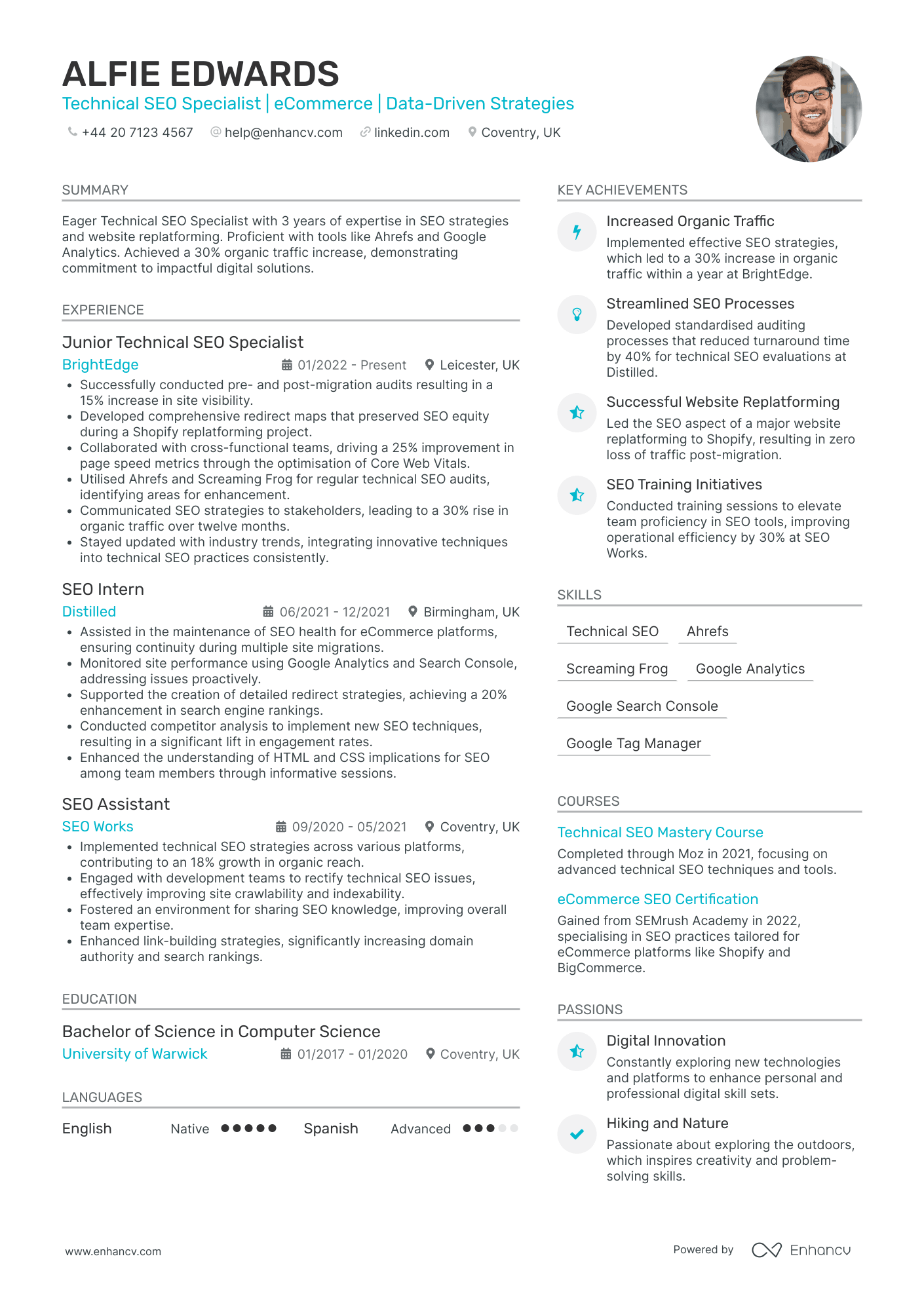 SEO CV Examples & Guide for 2026