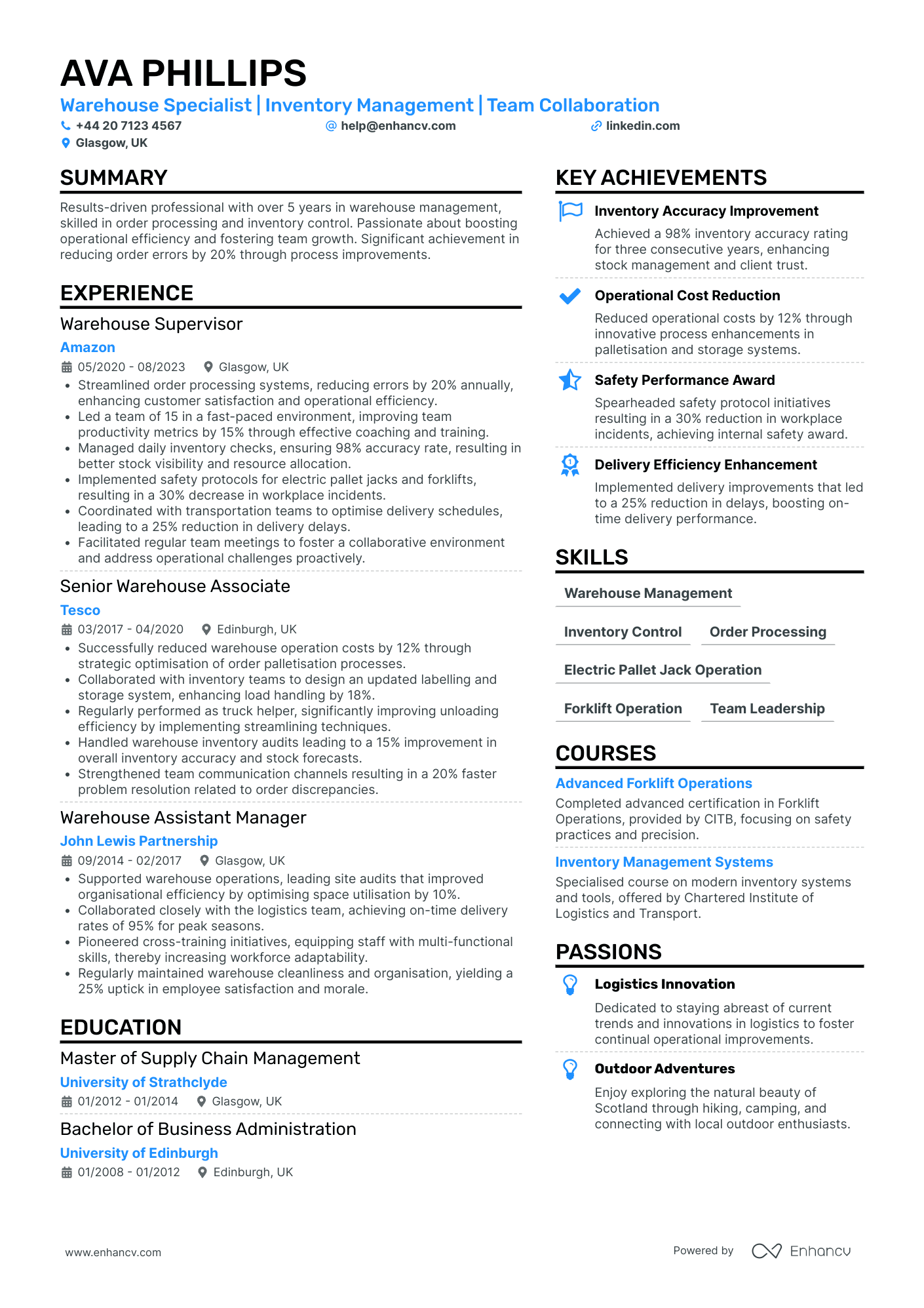 Warehouse CV Examples & Guide for 2026