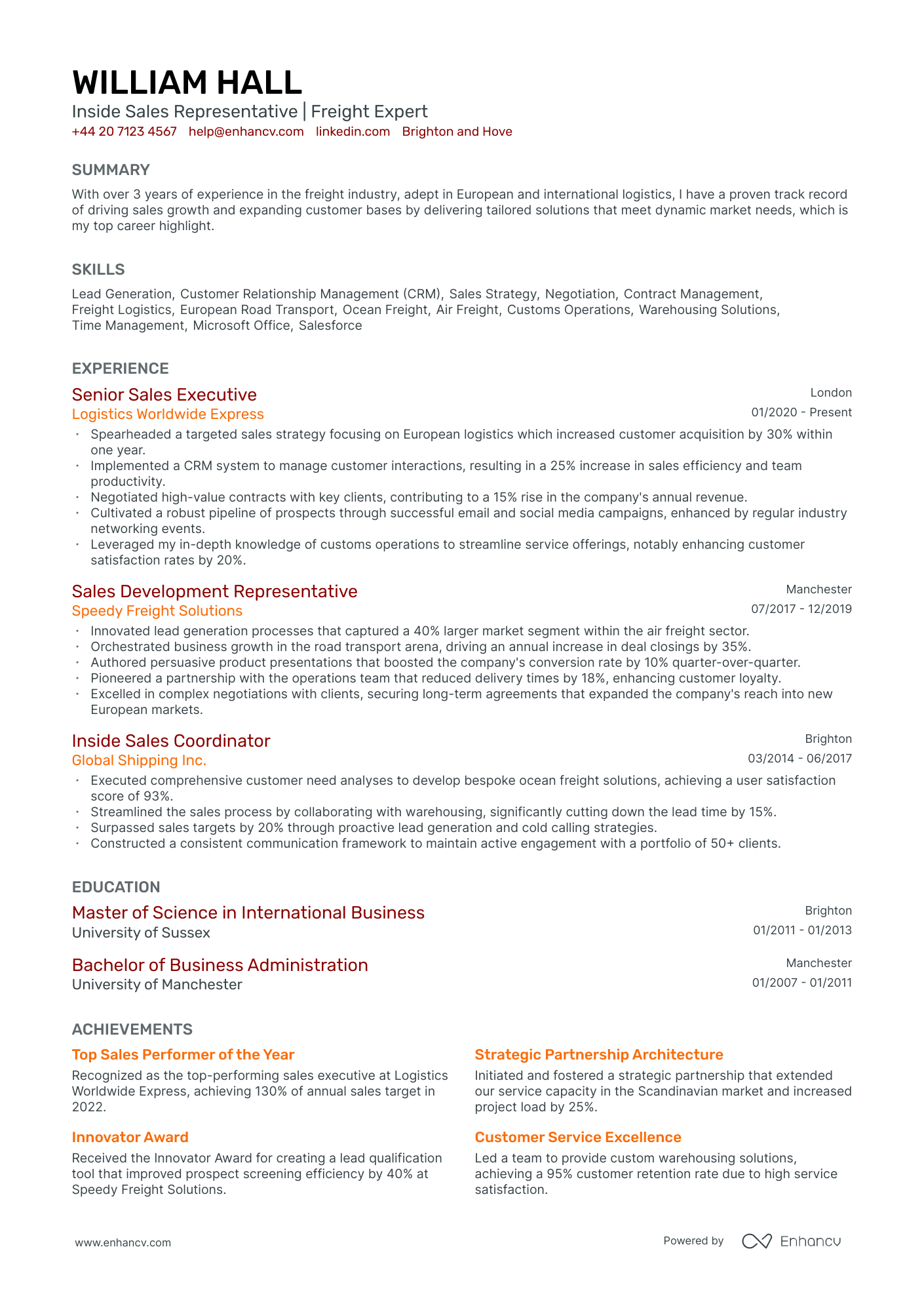 Sales Representative CV Examples & Guide for 2025