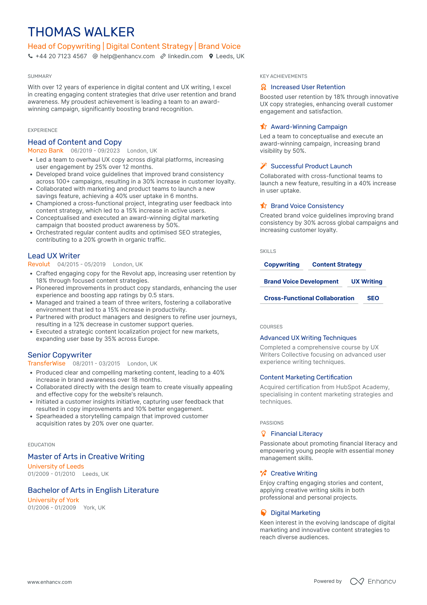 Copywriter CV Examples & Guide for 2026