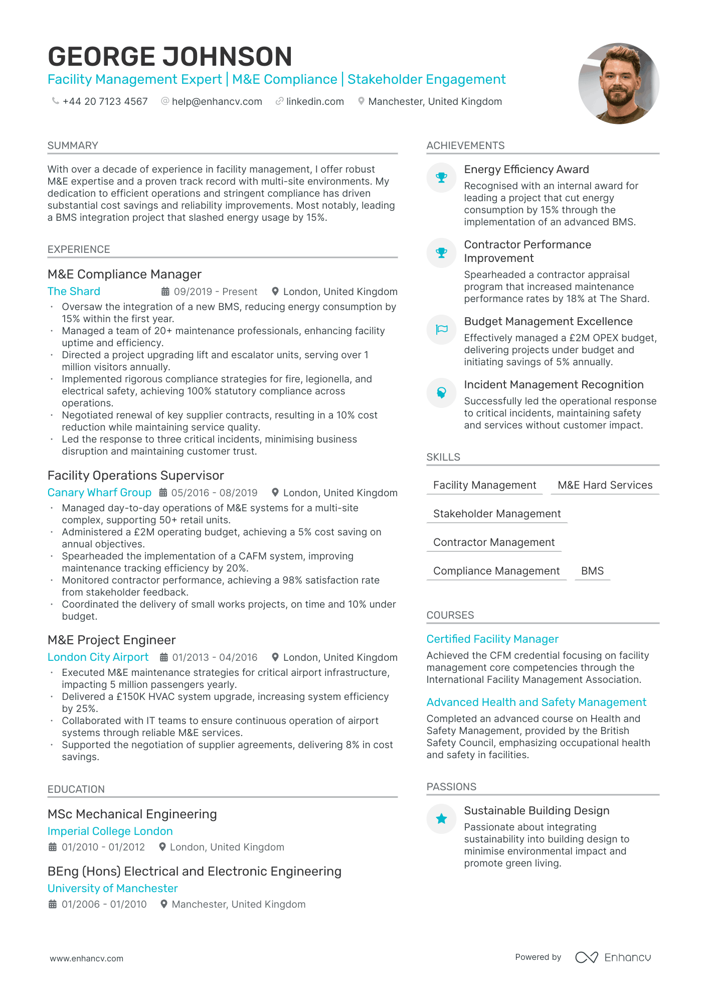 Facility Manager CV Examples & Guide for 2025