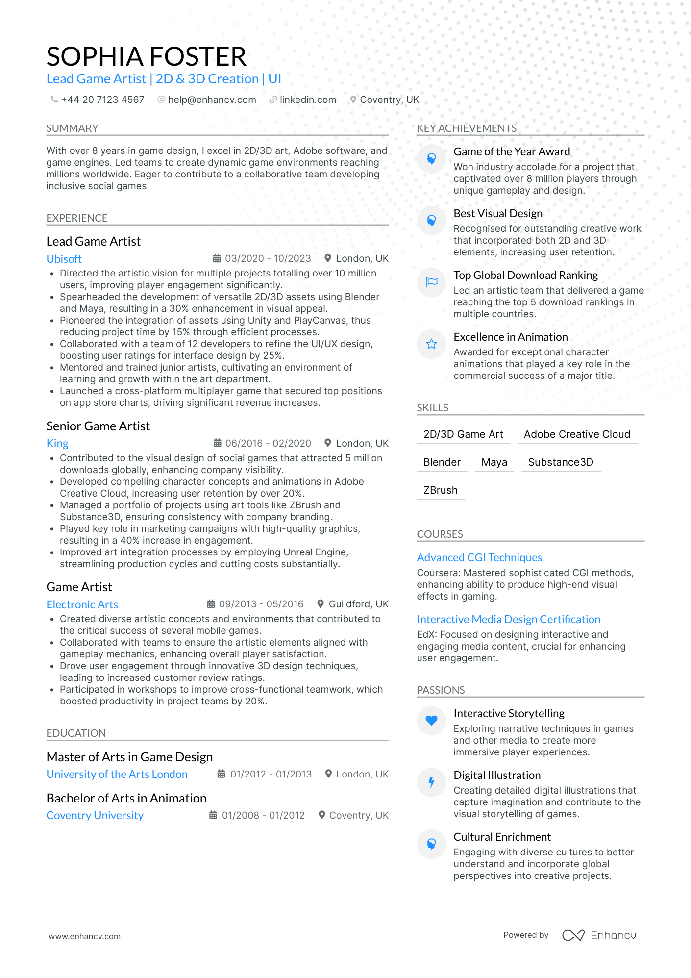 3D Artist CV Examples & Guide for 2026