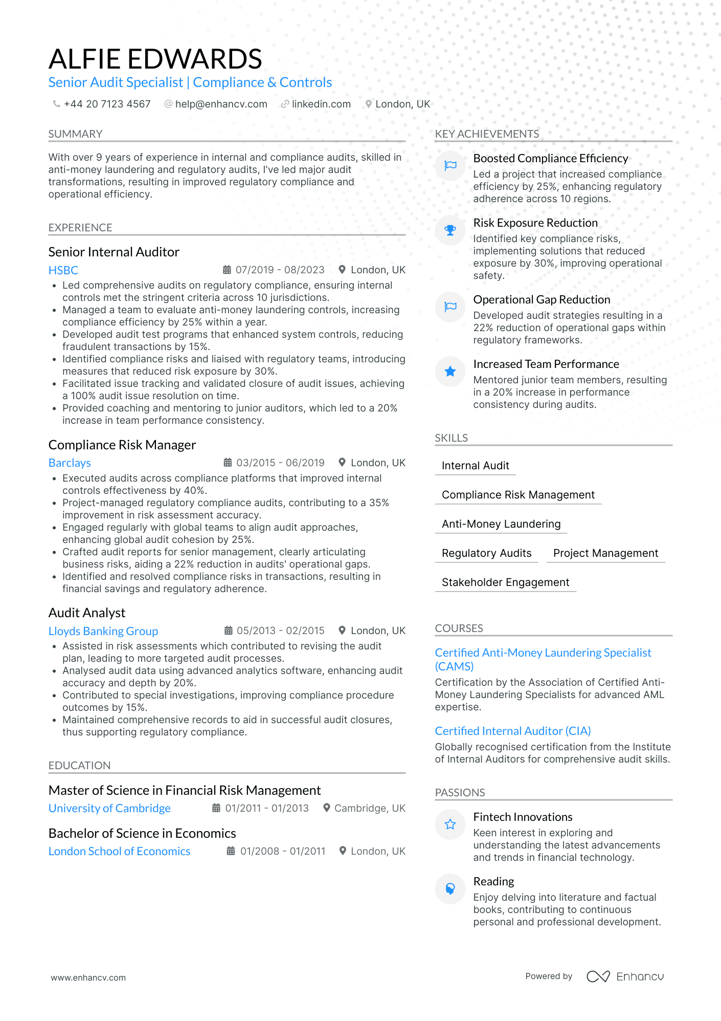 Audit Manager CV Examples & Guide for 2026