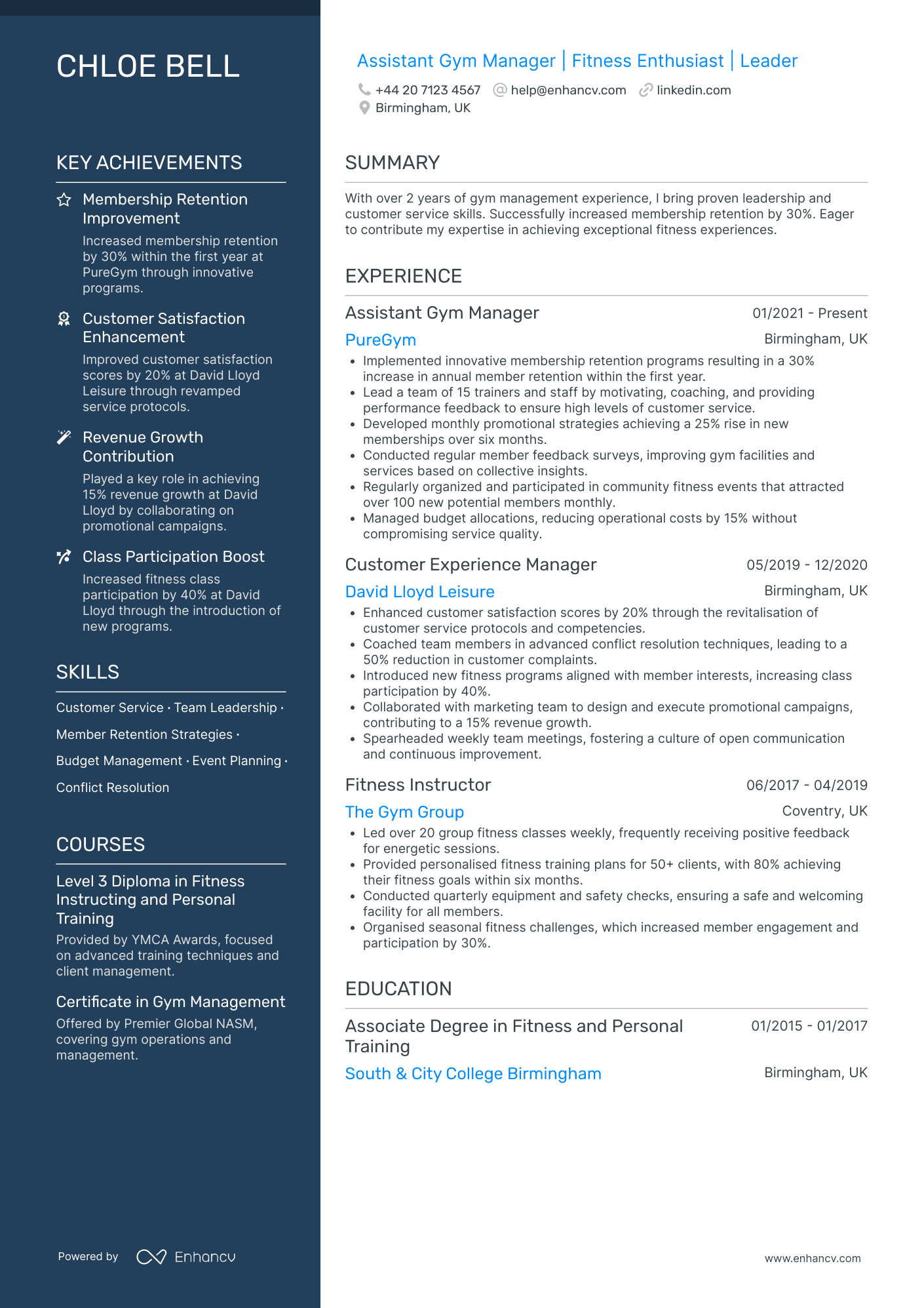 Gym CV Examples & Guide for 2026