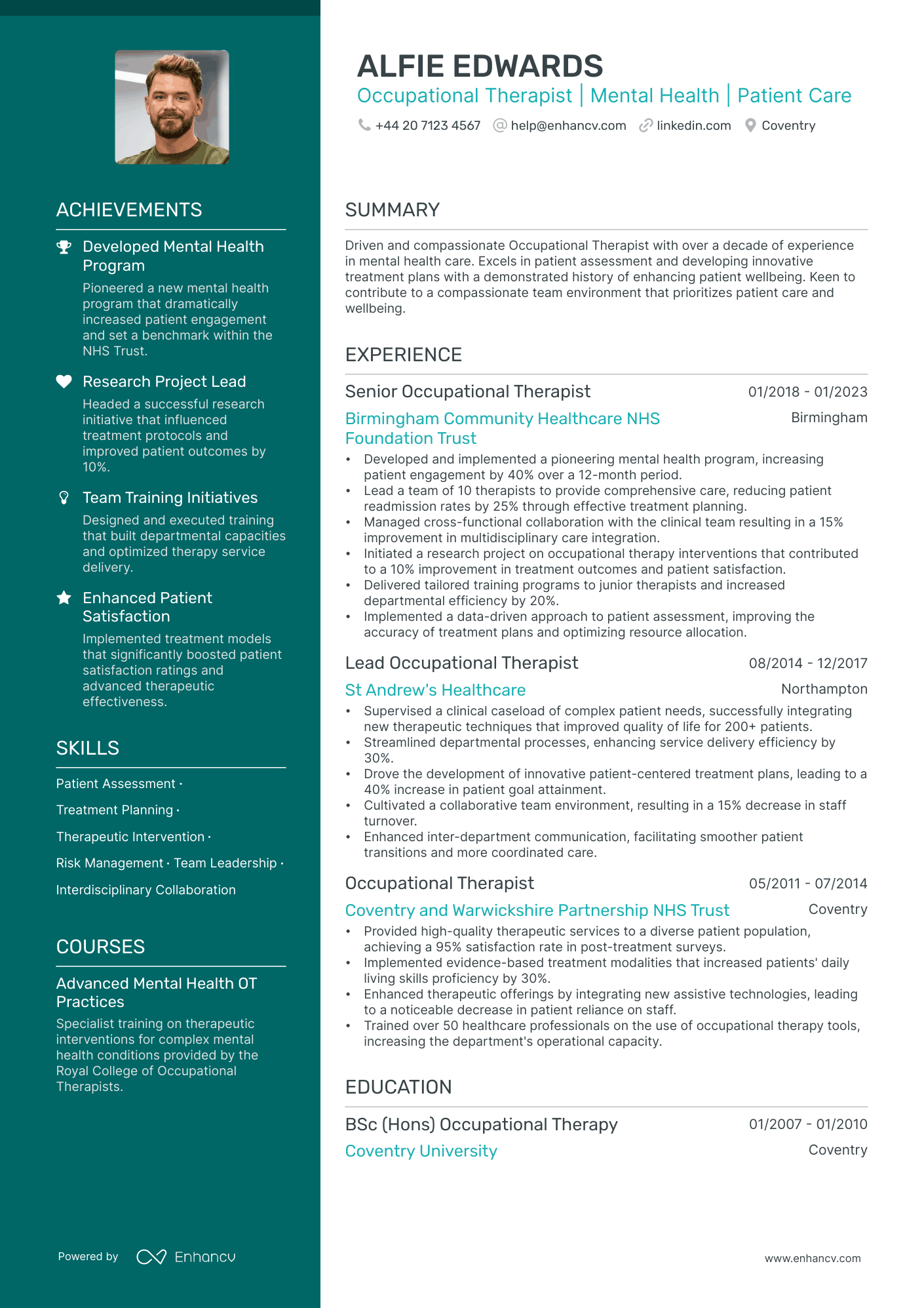 Occupational Therapist CV Examples & Guide for 2025