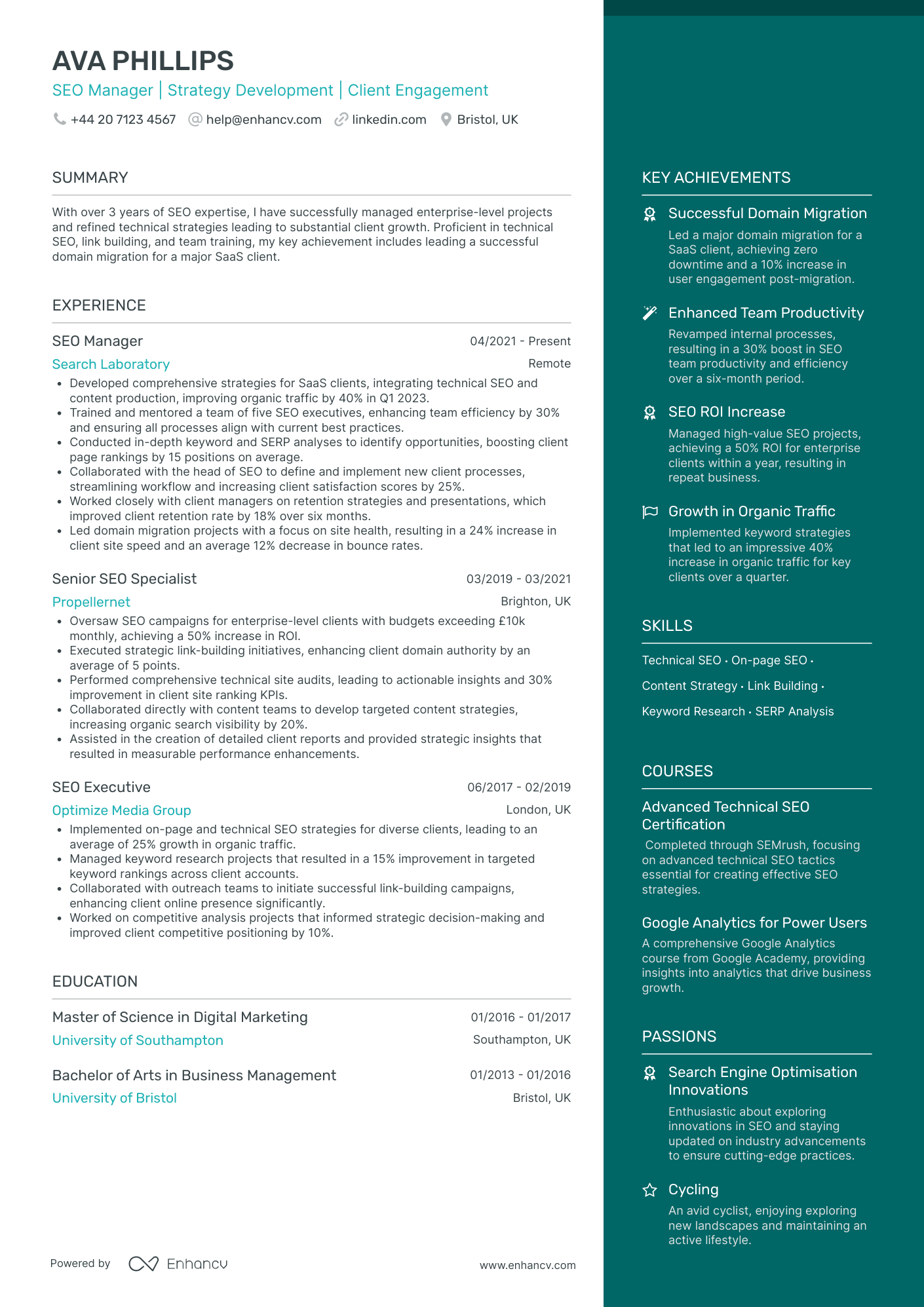 SEO CV Examples & Guide for 2026