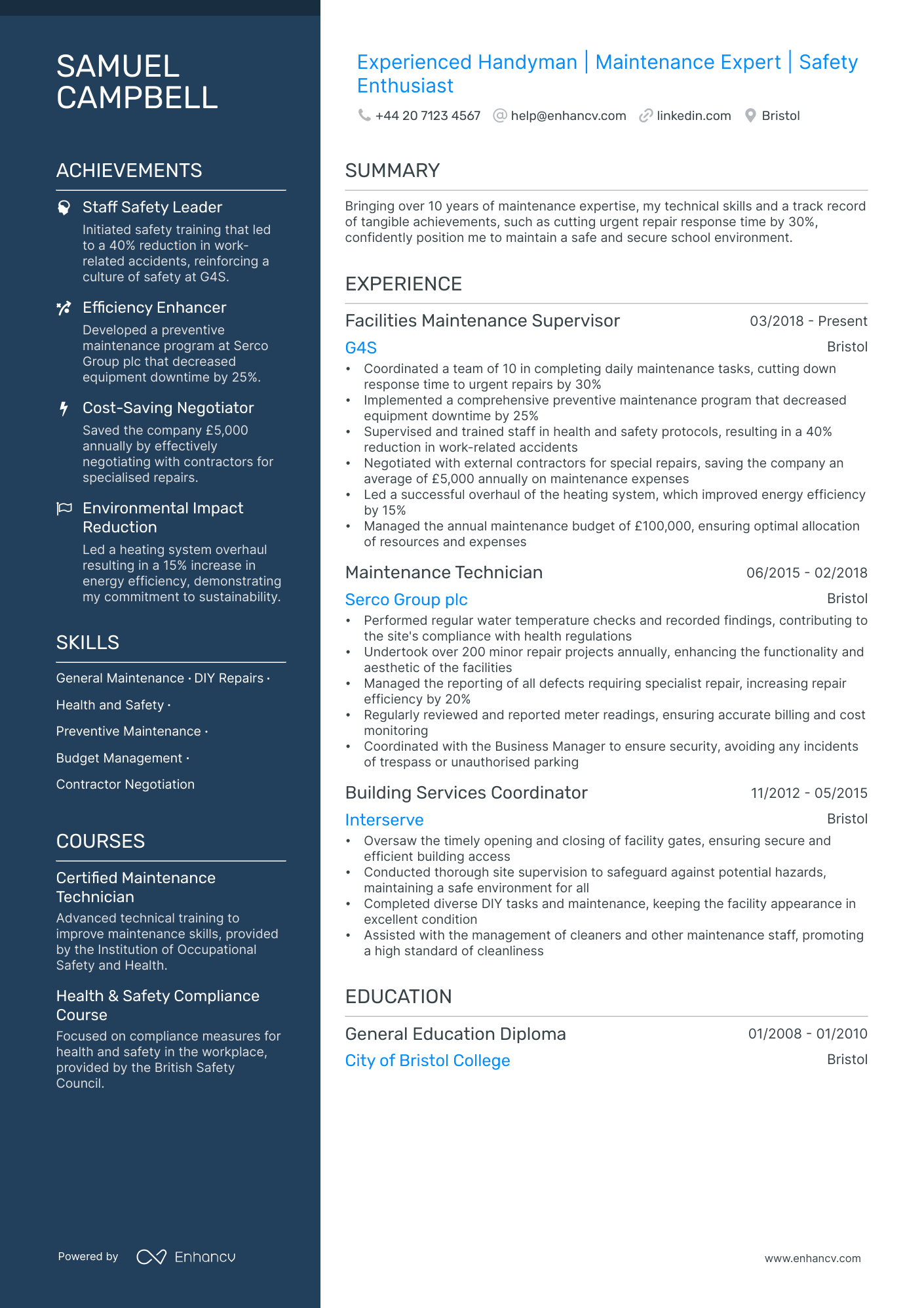 Handyman CV Examples & Guide for 2025