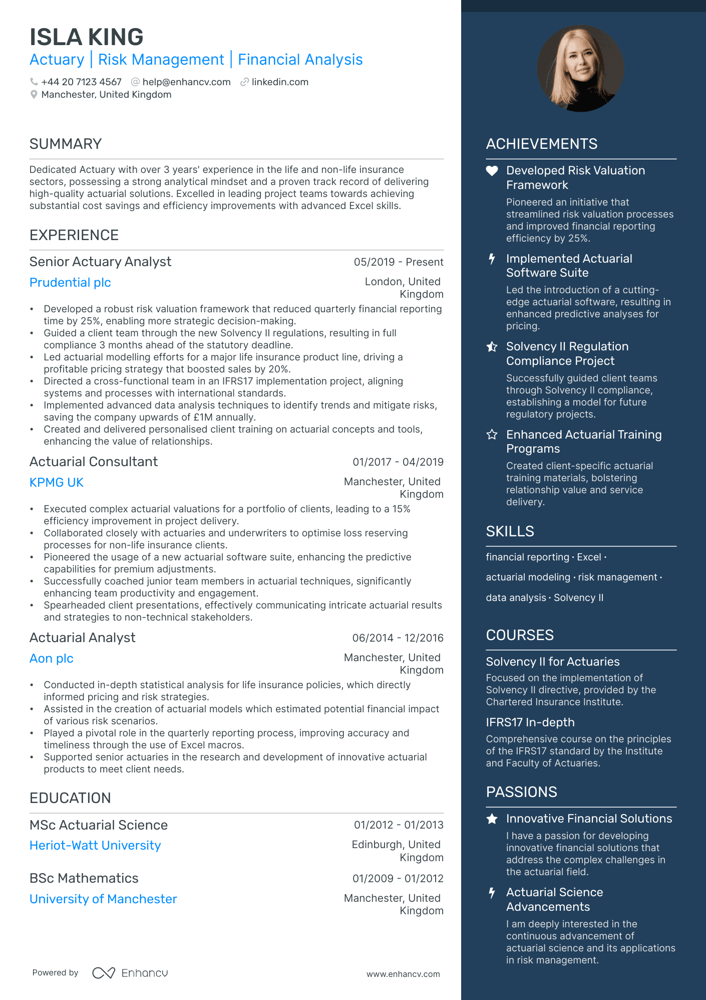 Actuary CV Examples & Guide for 2025