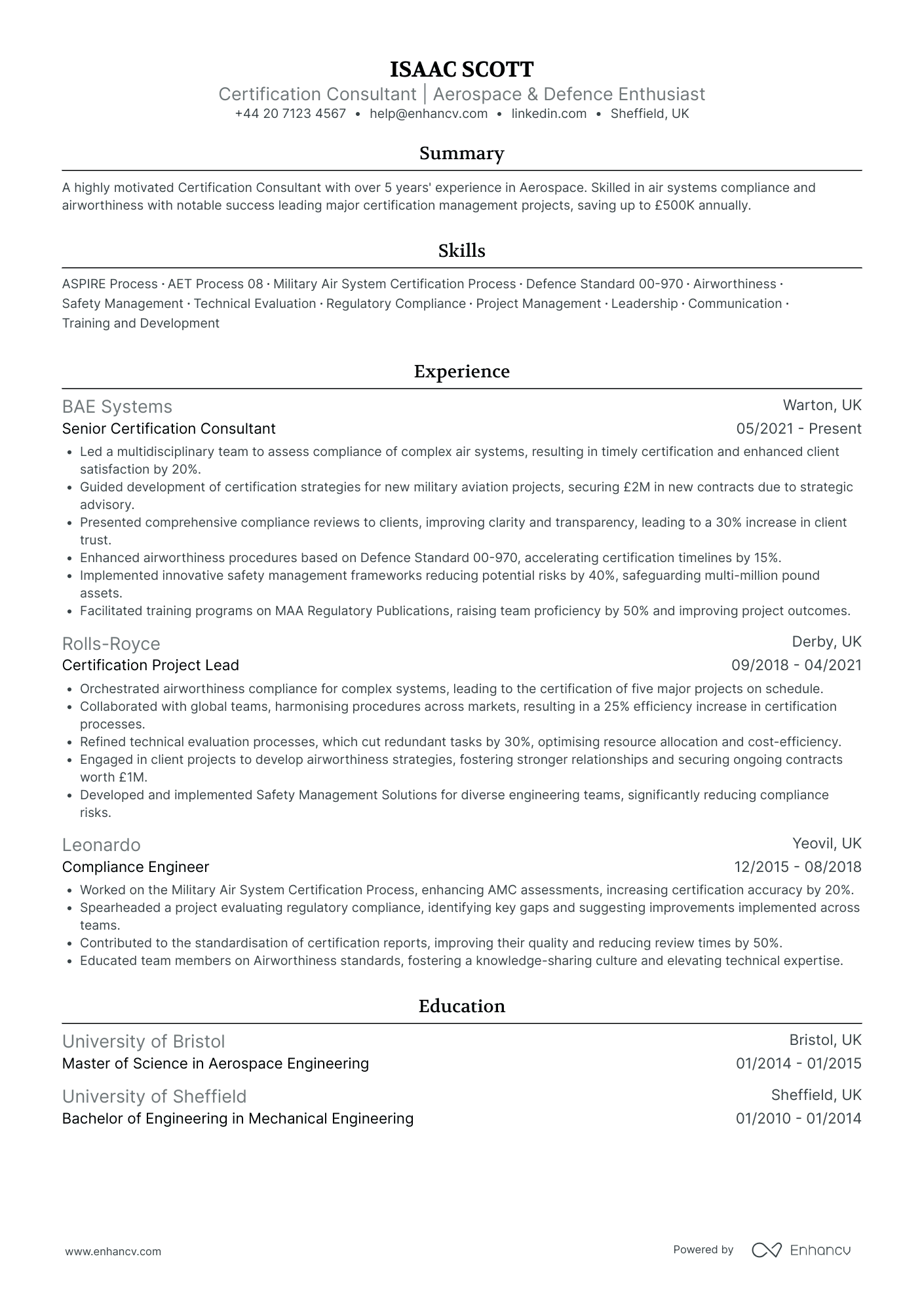 Aerospace Engineering CV Examples & Guide for 2026