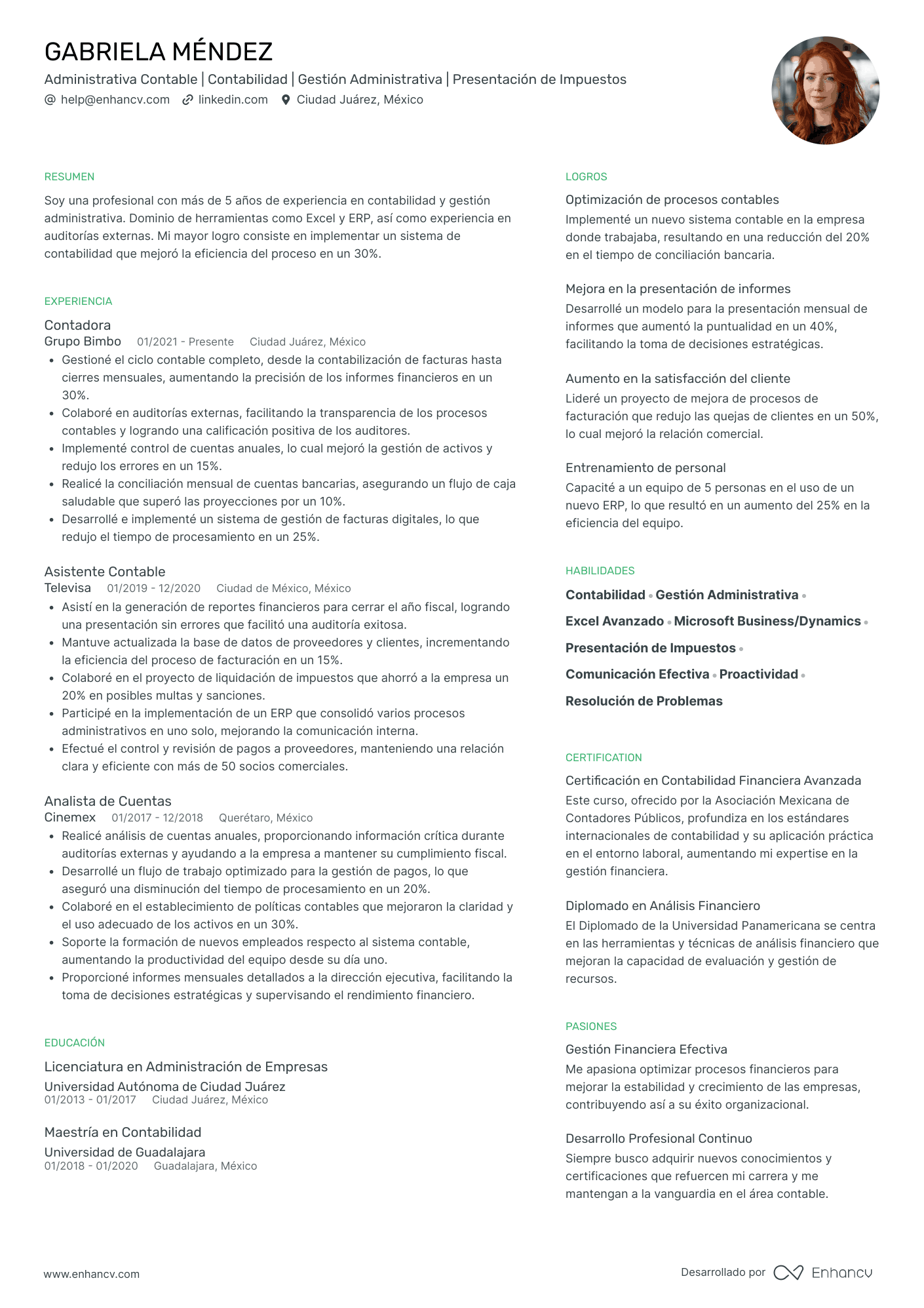 CV Contabilidad: Modelos y Ejemplos de Currículum Vitae