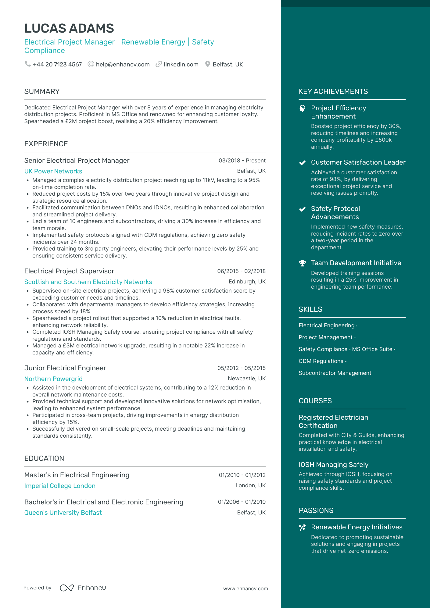 Electrical Engineering CV Examples & Guide for 2026