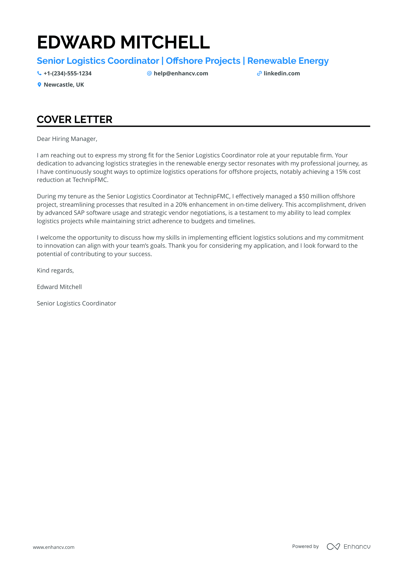 Logistics Coordinator Cover Letter Examples & Guide for 2025