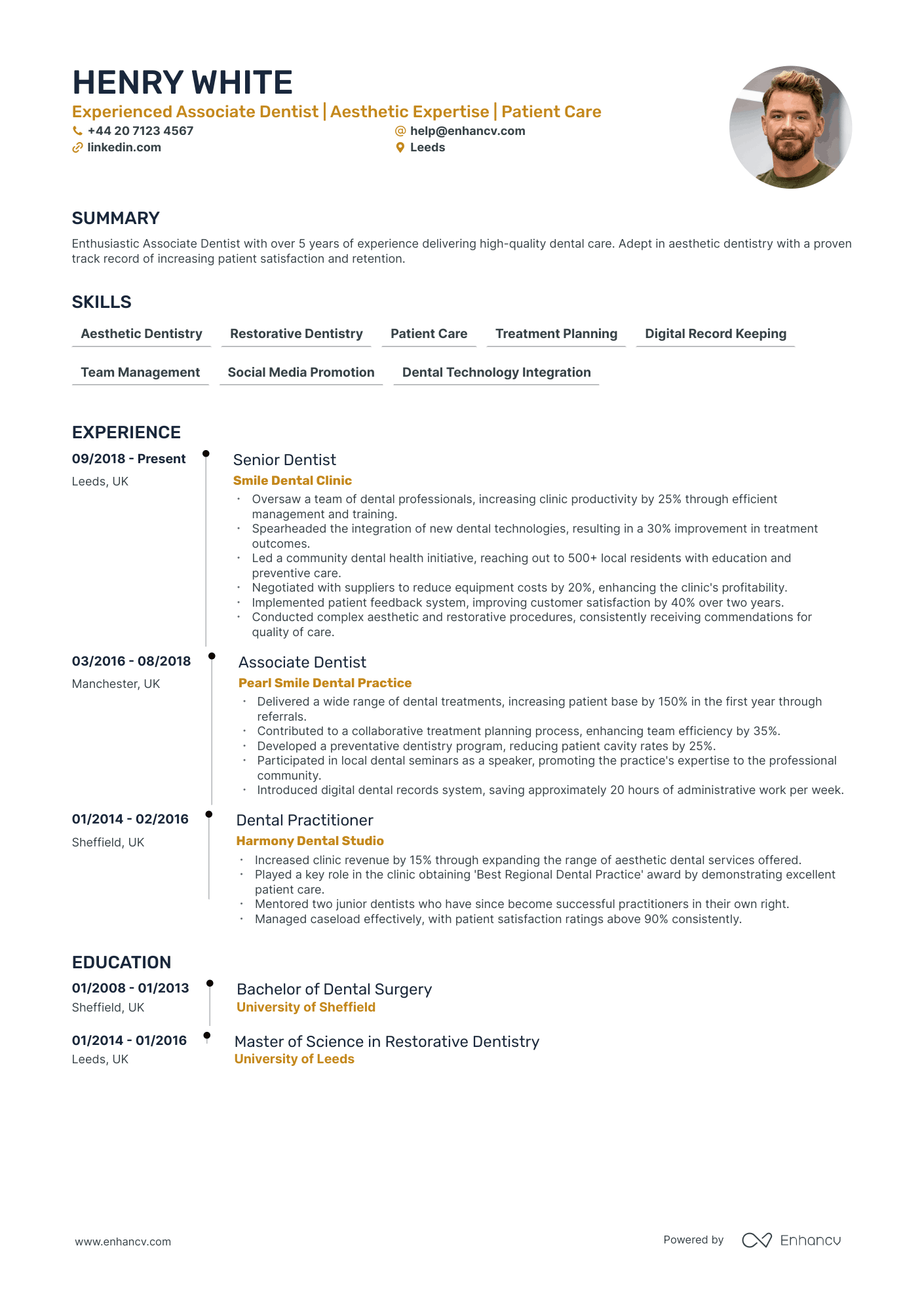 Dentist CV Examples & Guide for 2025