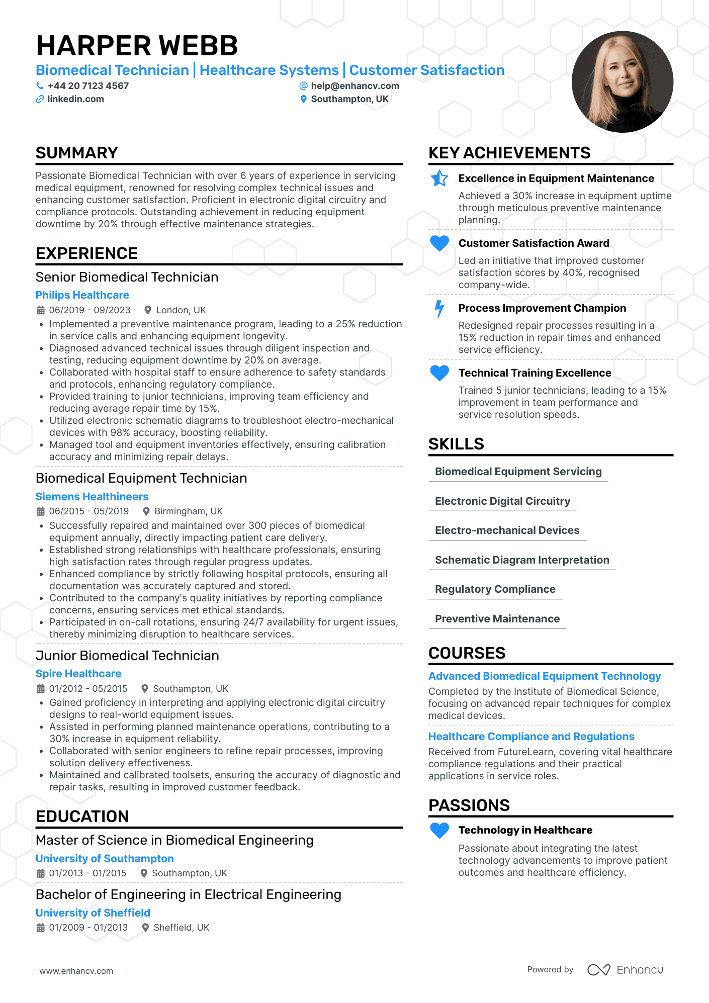 Biomedical Engineer CV Examples & Guide for 2026