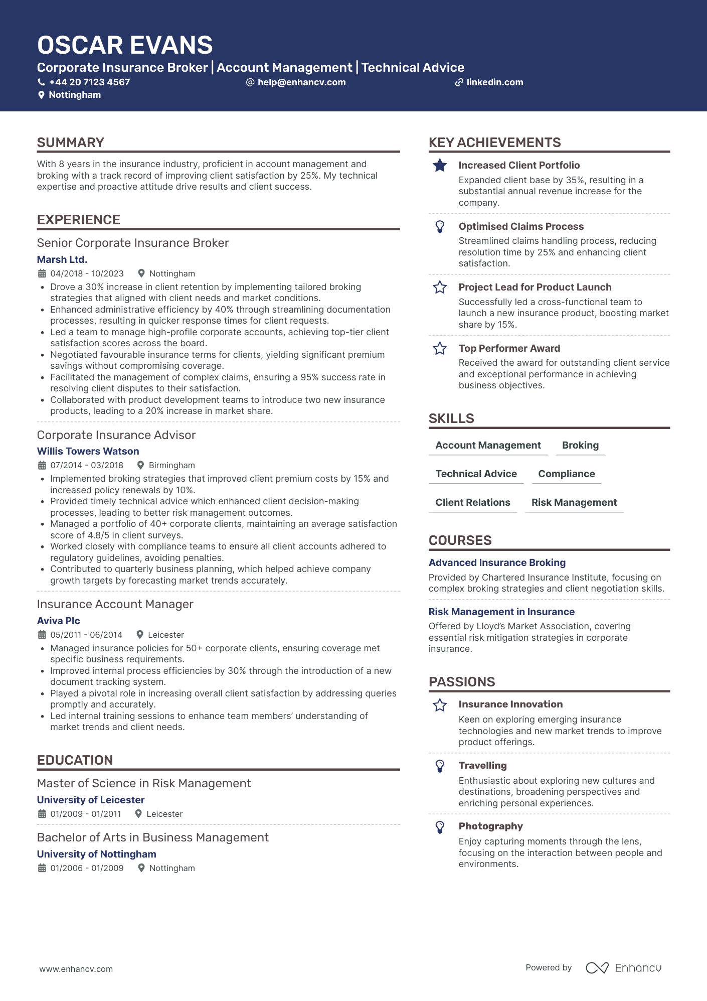 Insurance Broker CV Examples & Guide for 2026