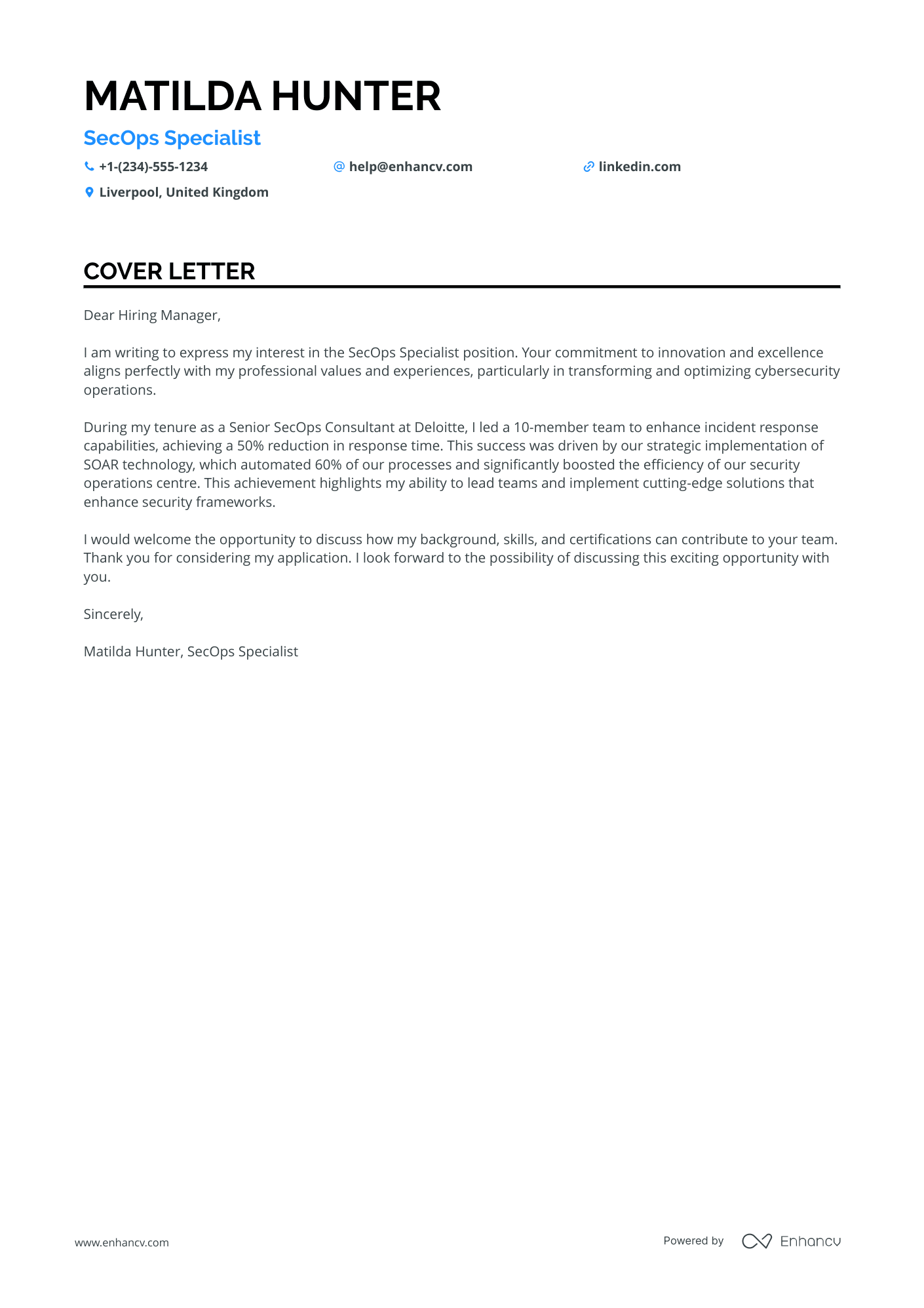 Security Manager Cover Letter Examples & Guide for 2026