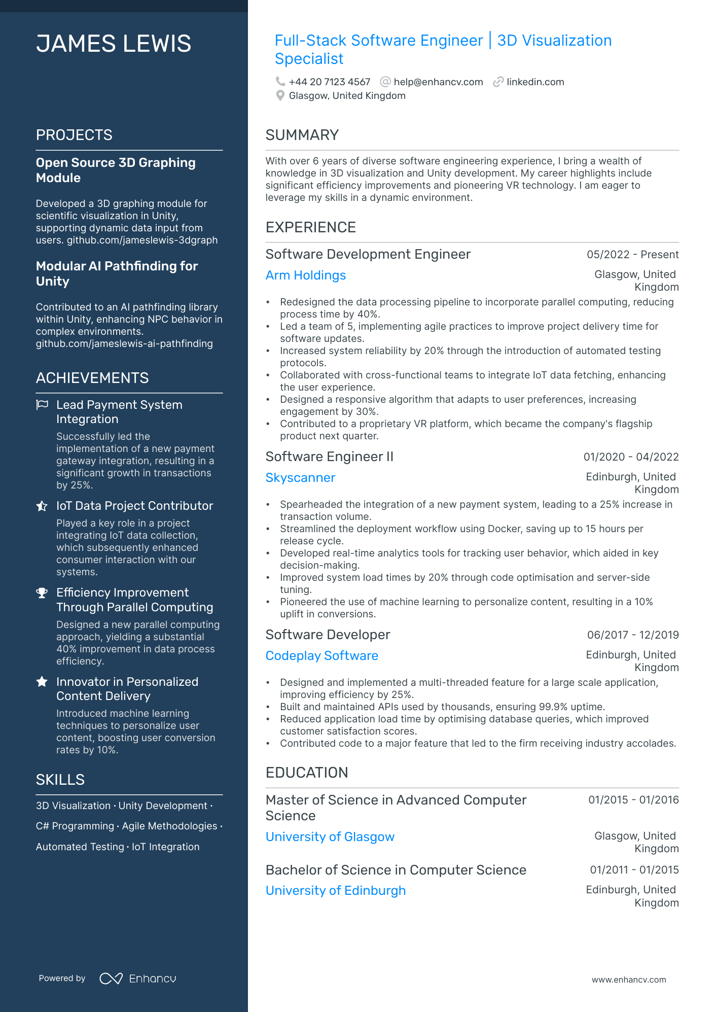 Software Engineer Intern CV Examples & Guide for 2025