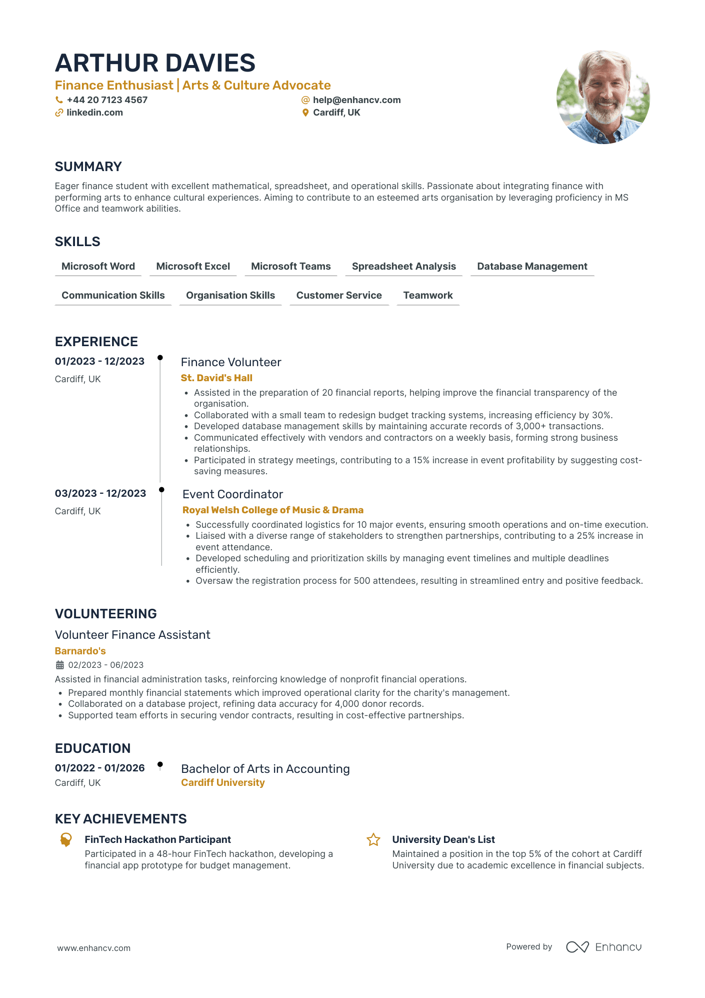 Finance Intern CV Examples & Guide for 2026