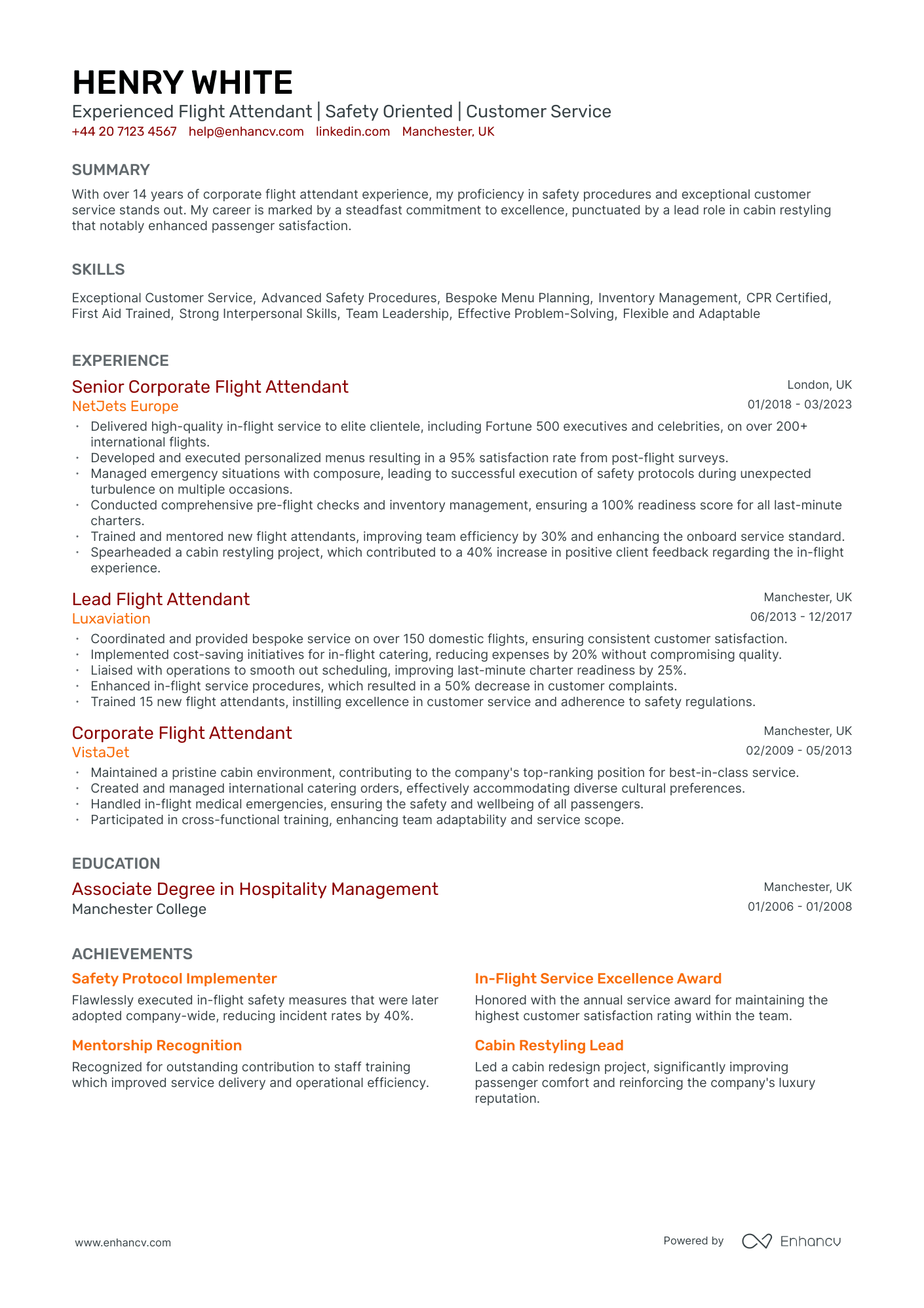 Flight Attendant CV Examples & Guide for 2025